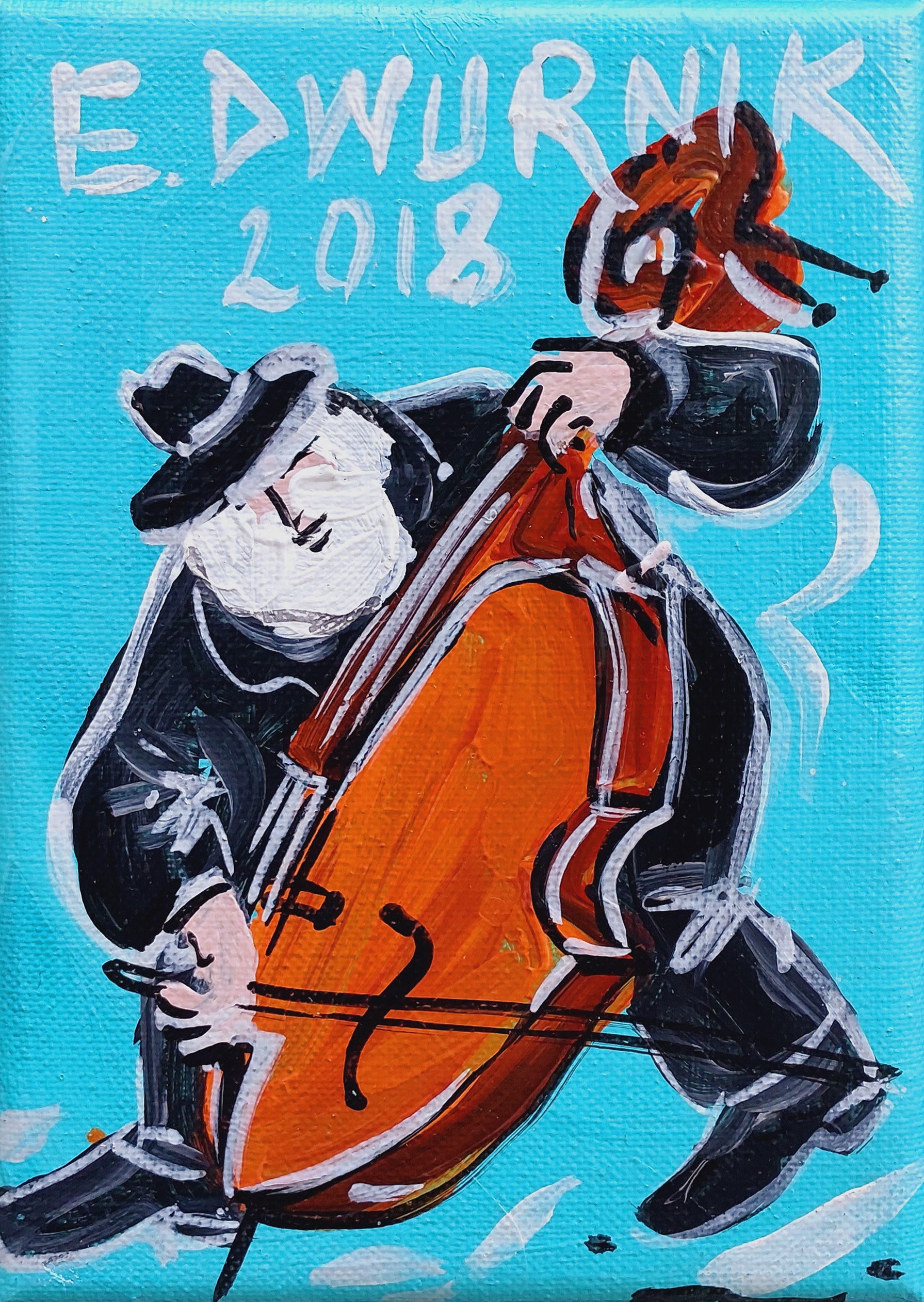 Edward Dwurnik (1943 - 2018), Kontrabasista, 2018 - Aukcja internetowa / Licytacja online - Cena ...