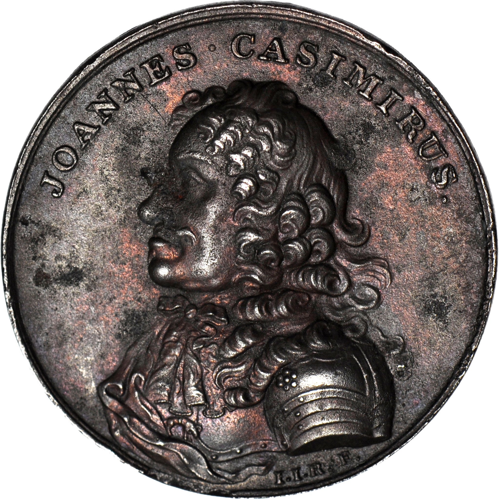 Royal Suite medal by J.J. Reichel, John II Casimir, cast in iron from ...