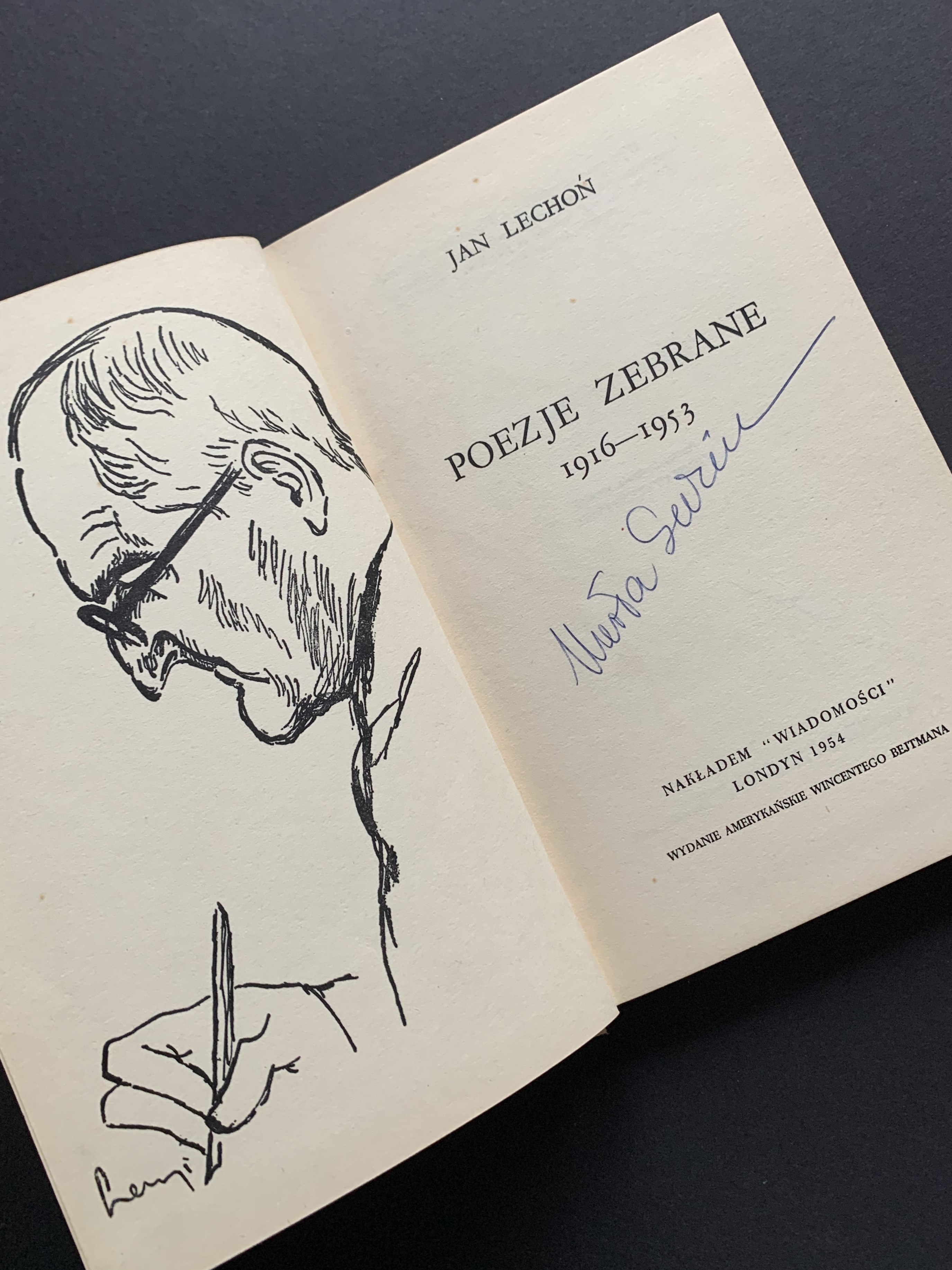 LECHOŃ Jan - Poezje zebrane 1916-1953. Londyn [1954] - Aukcja ...