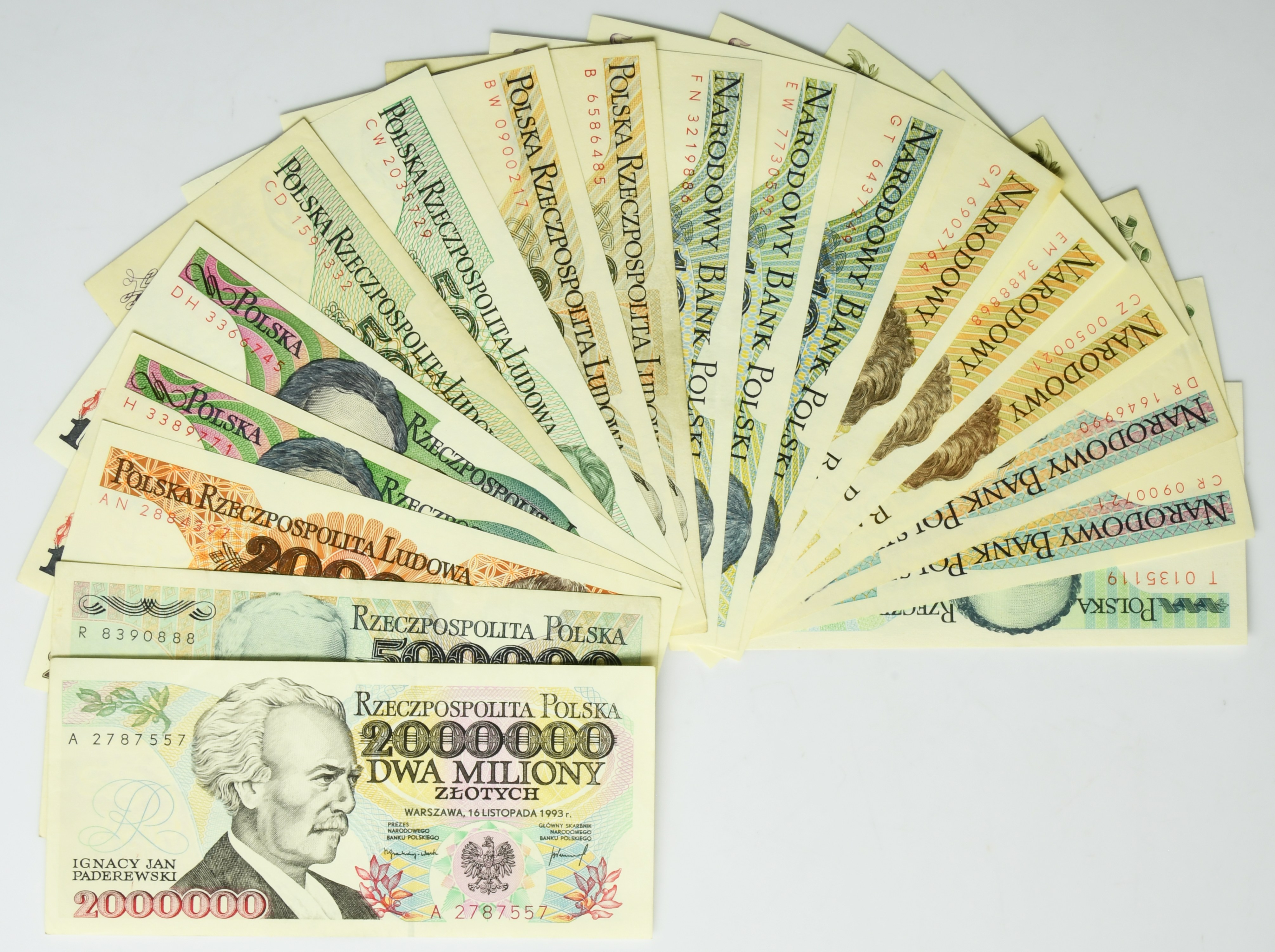 Zestaw, 10-2 miliony złotych 1977-93 (18 szt.) - Aukcja internetowa ...