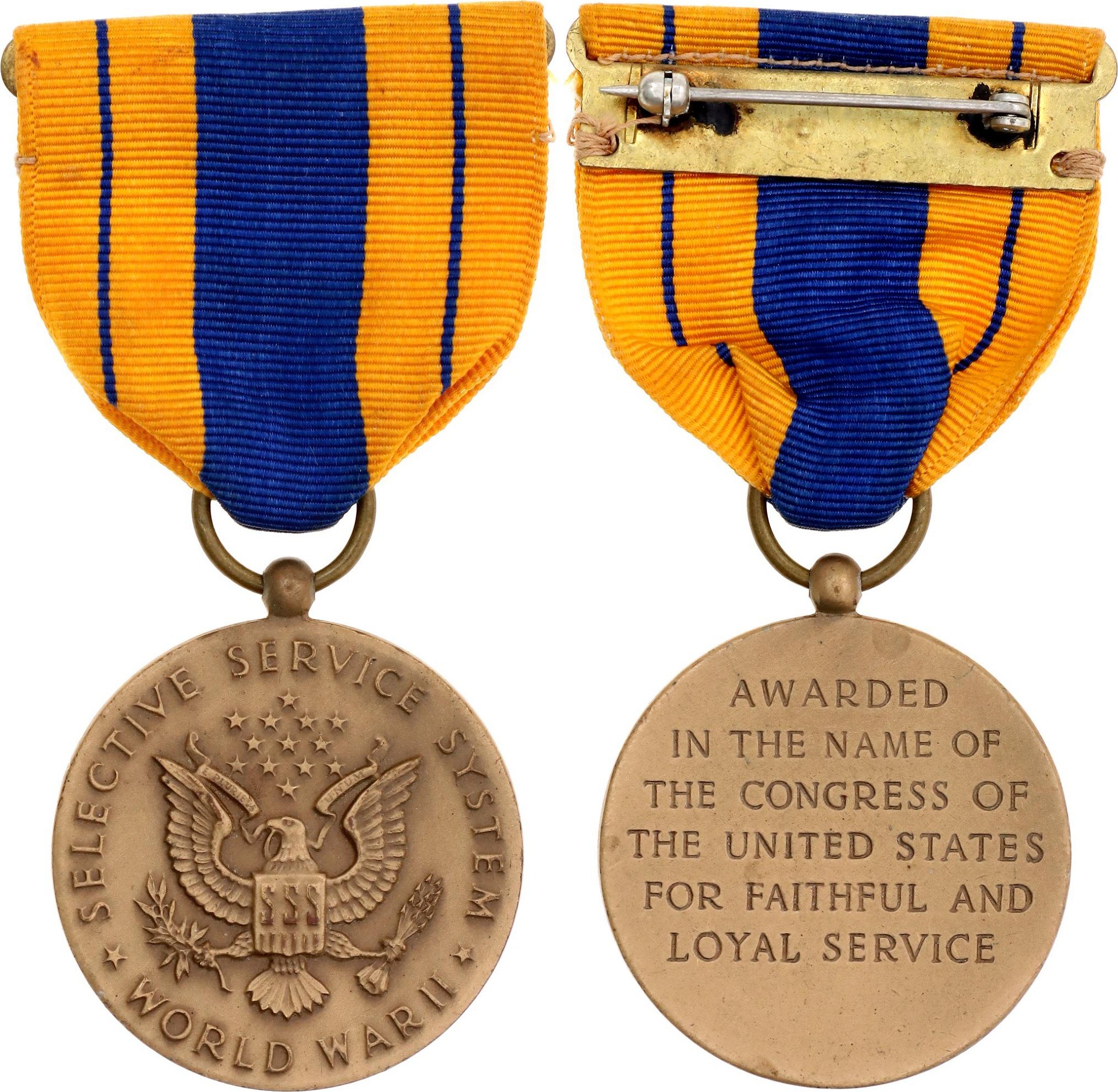 United States Selective System Service WWII Medal 1946 - Aukcja ...