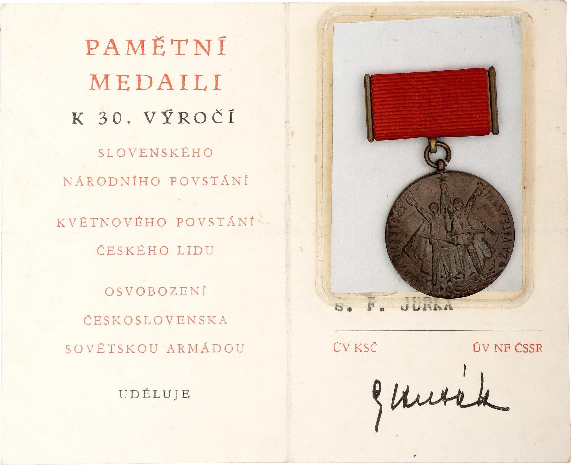 Czechoslovakia Commemorative Medal for the 30th Anniversary of the ...