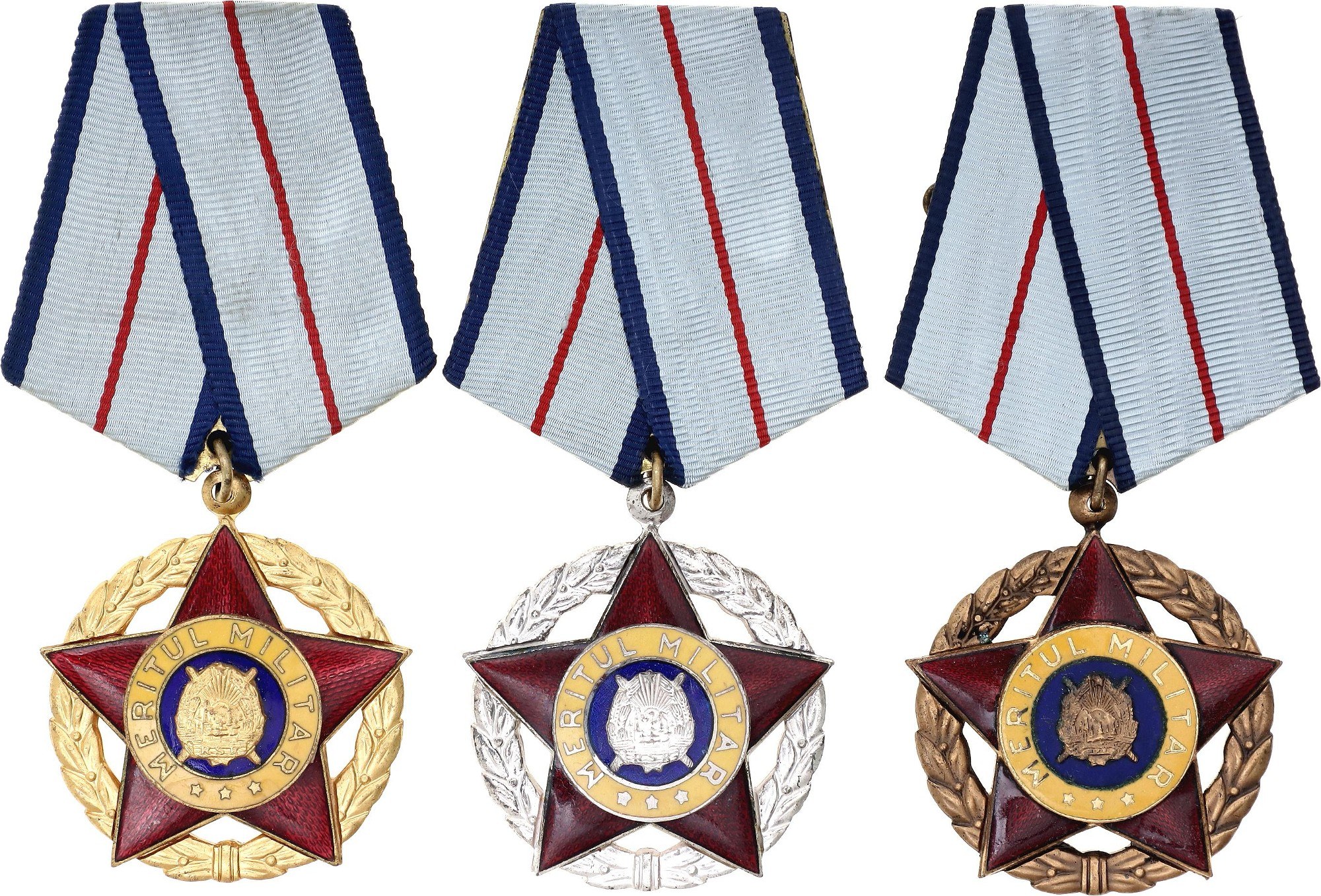 Romania Lot of Republic Orders of Military Merit of I-II-III Class 1960 ...