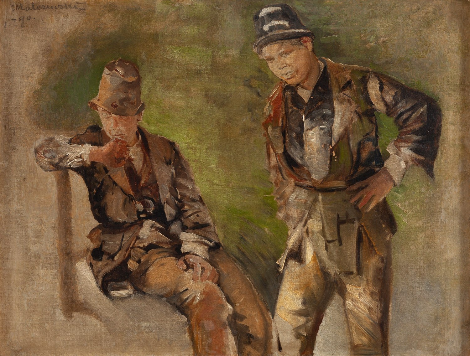 Jacek Malczewski (1854 Radom - 1929 Kraków), Studium dwóch chłopców ...