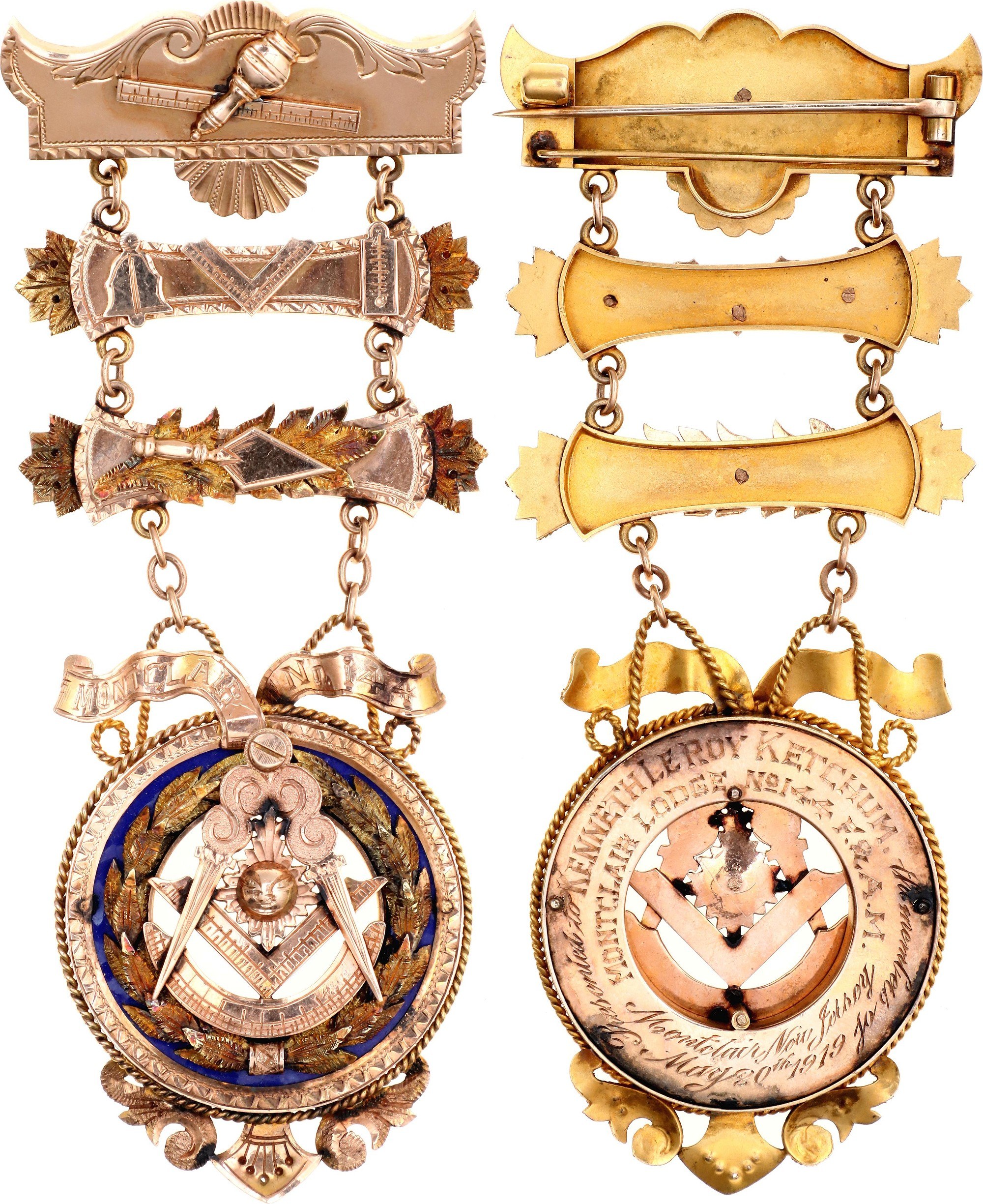 Freemasons Past Master Badge Montclair Lodge No. 144 1919 R4 - Online ...