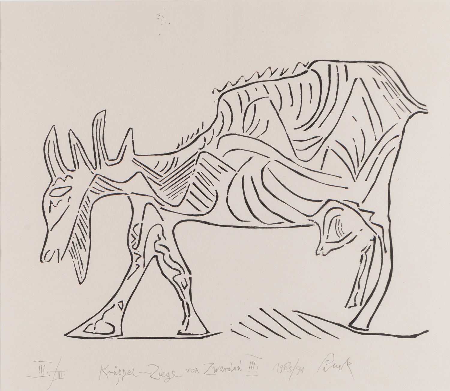 Jerzy Panek (1918 Tarnów - 2001 Kraków), „Krüpel-Ziege von Zwardon III ...