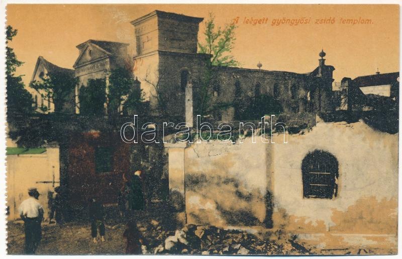 Gyöngyös, az 1917-es nagy tűzvészben leégett zsidó (izraelita) templom ...