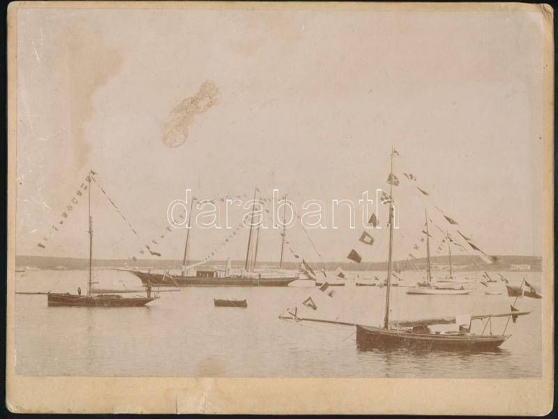 cca 1890 S. M. S. Freda (ex Fleur de Lys) nagy méretű fotó a polai ...
