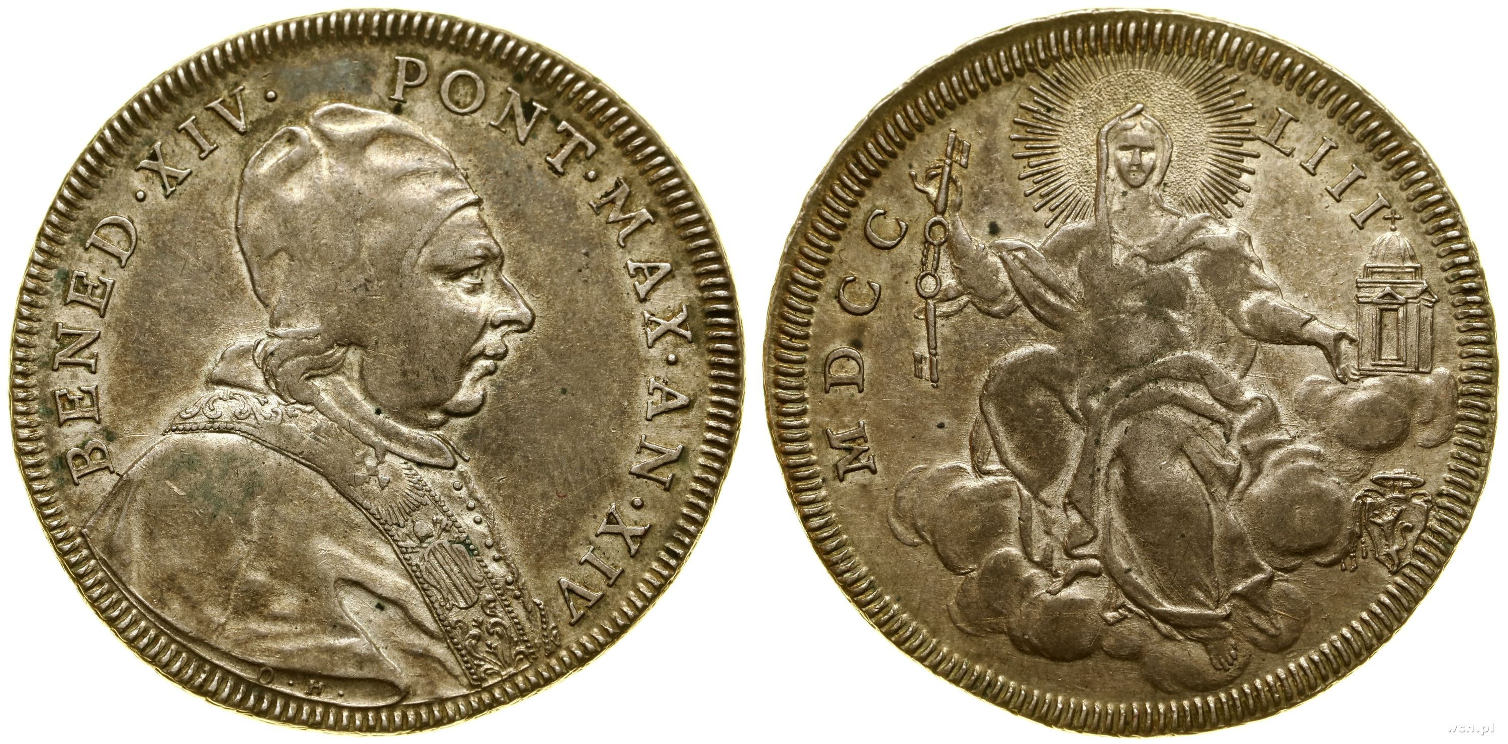 Vatican City (Ecclesiastical State), 1/2 scudo, 1753 (14th year of ...