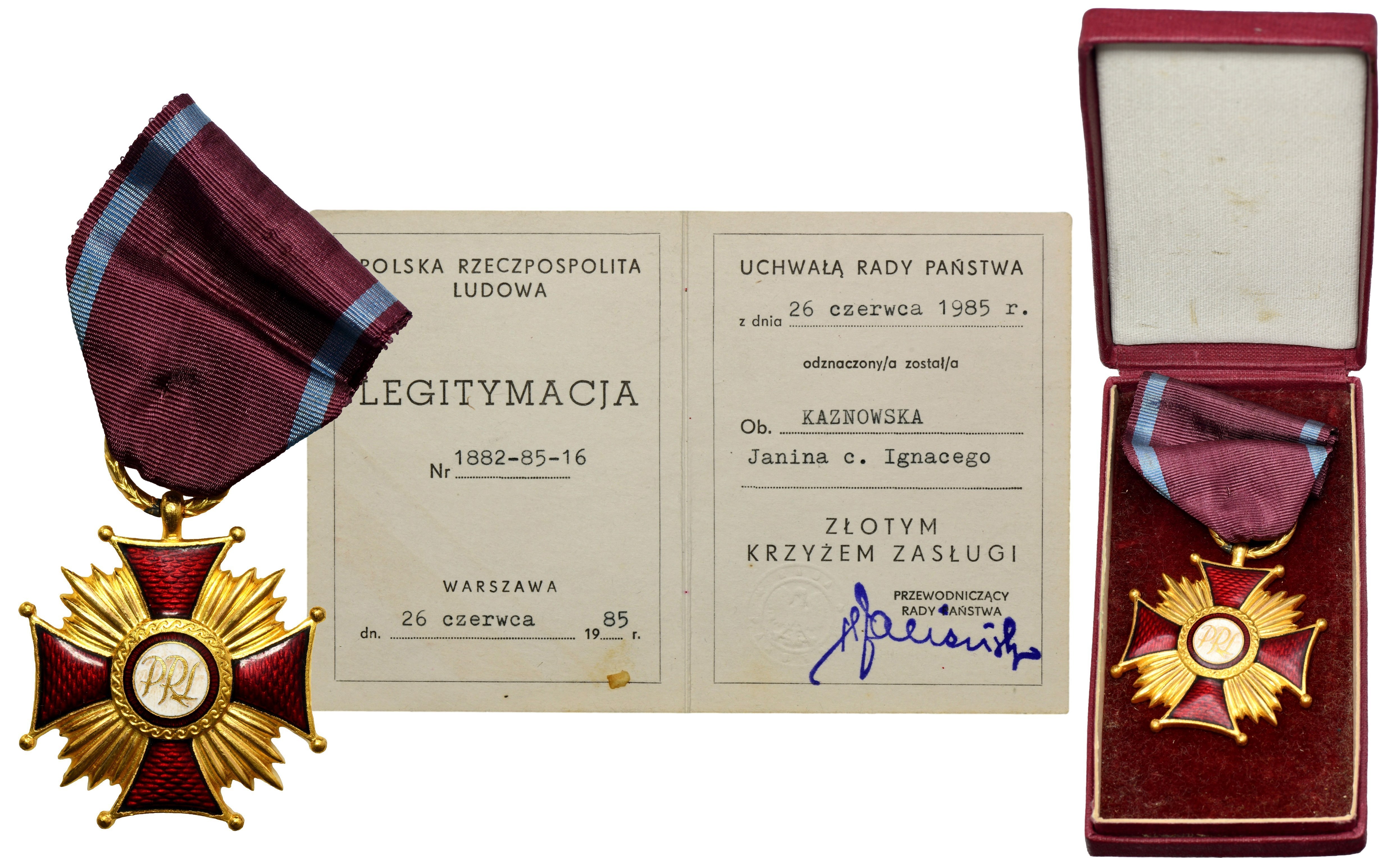 Communist Party, Gold Cross of Merit with ID card - Online auction ...