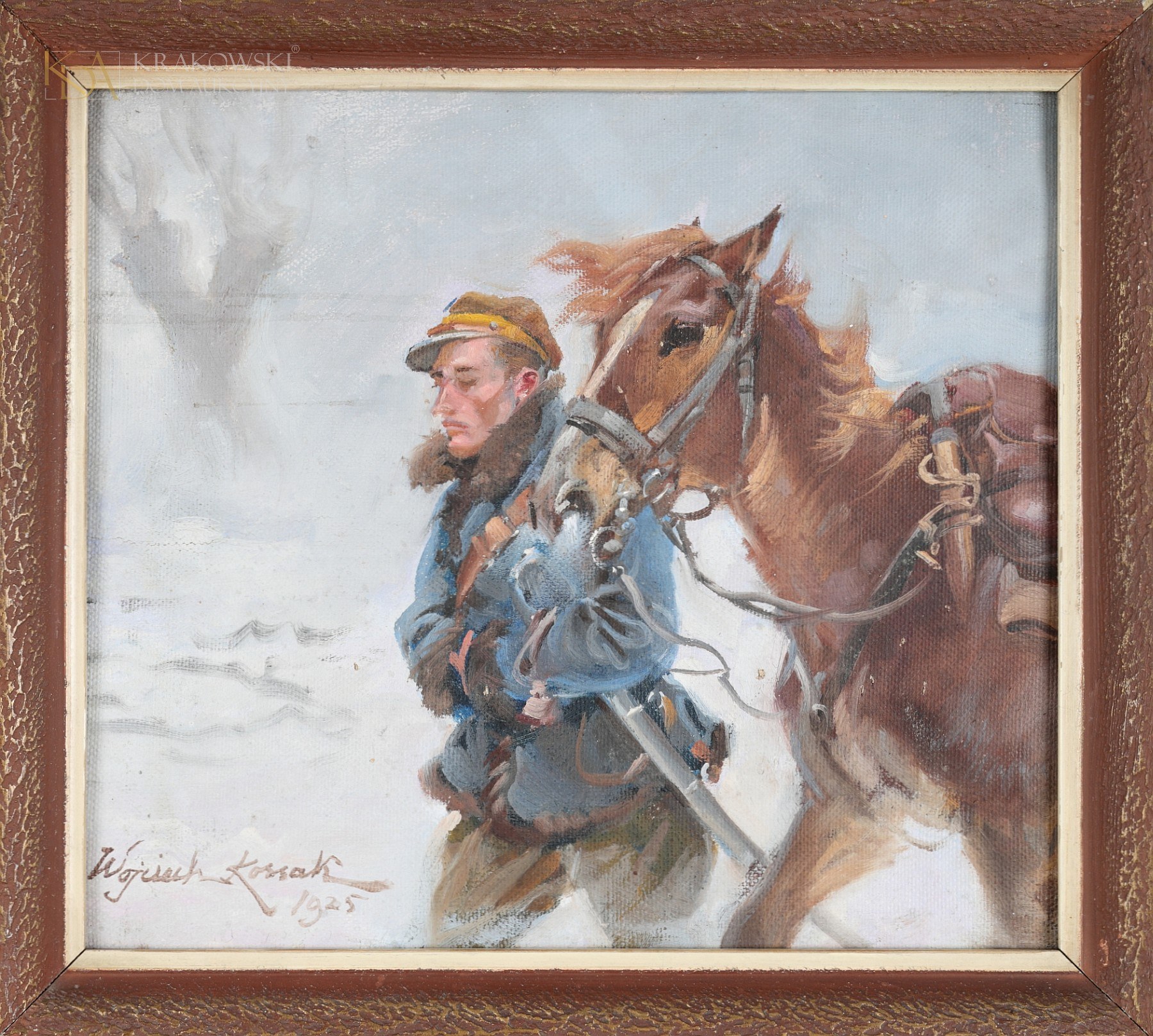 Wojciech KOSSAK (1856-1942), "Ułan z koniem" (1925) - Aukcja internetowa / Licytacja online ...