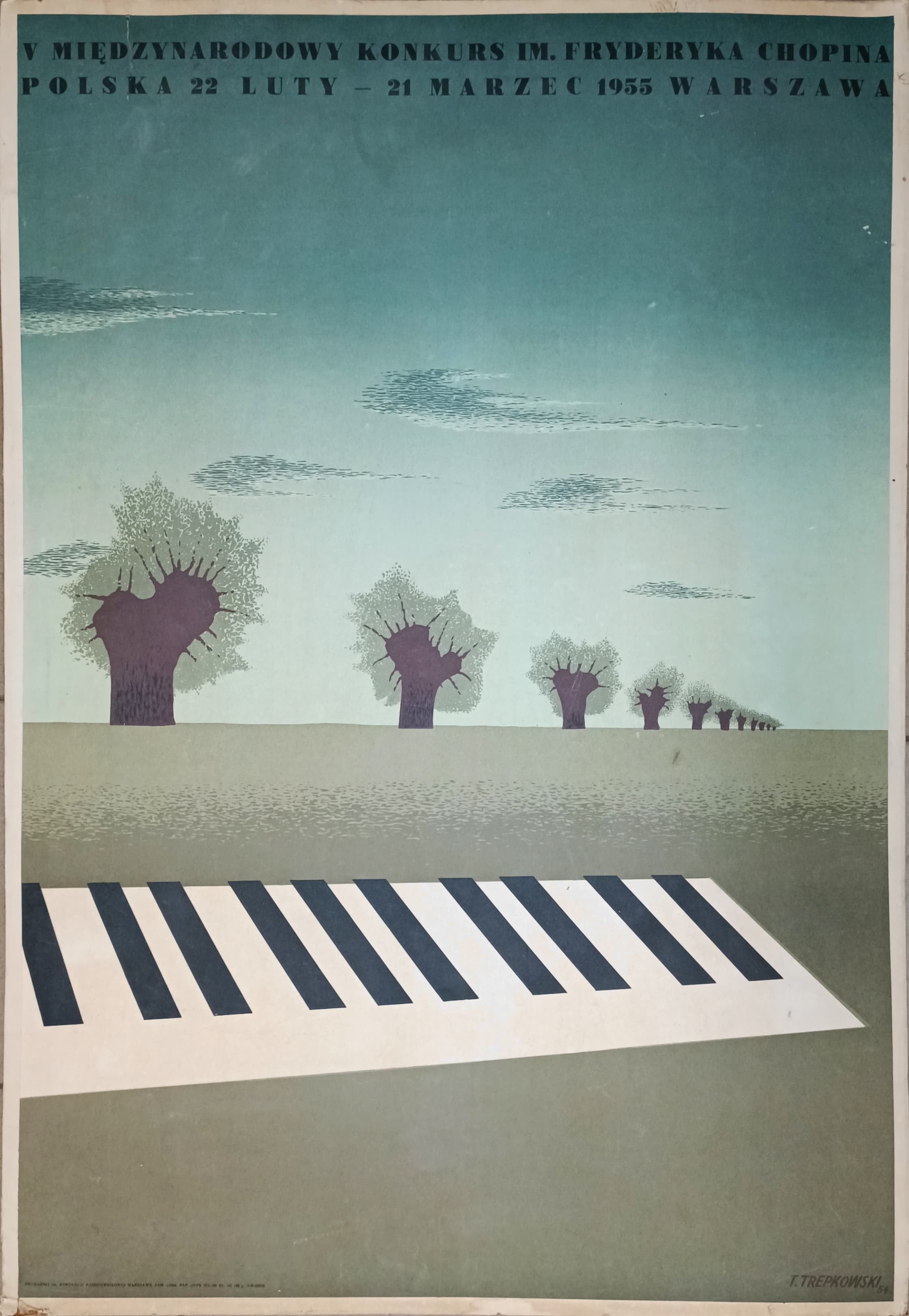 Poster of the 5th International Fryderyk Chopin Competition, 1955 ...