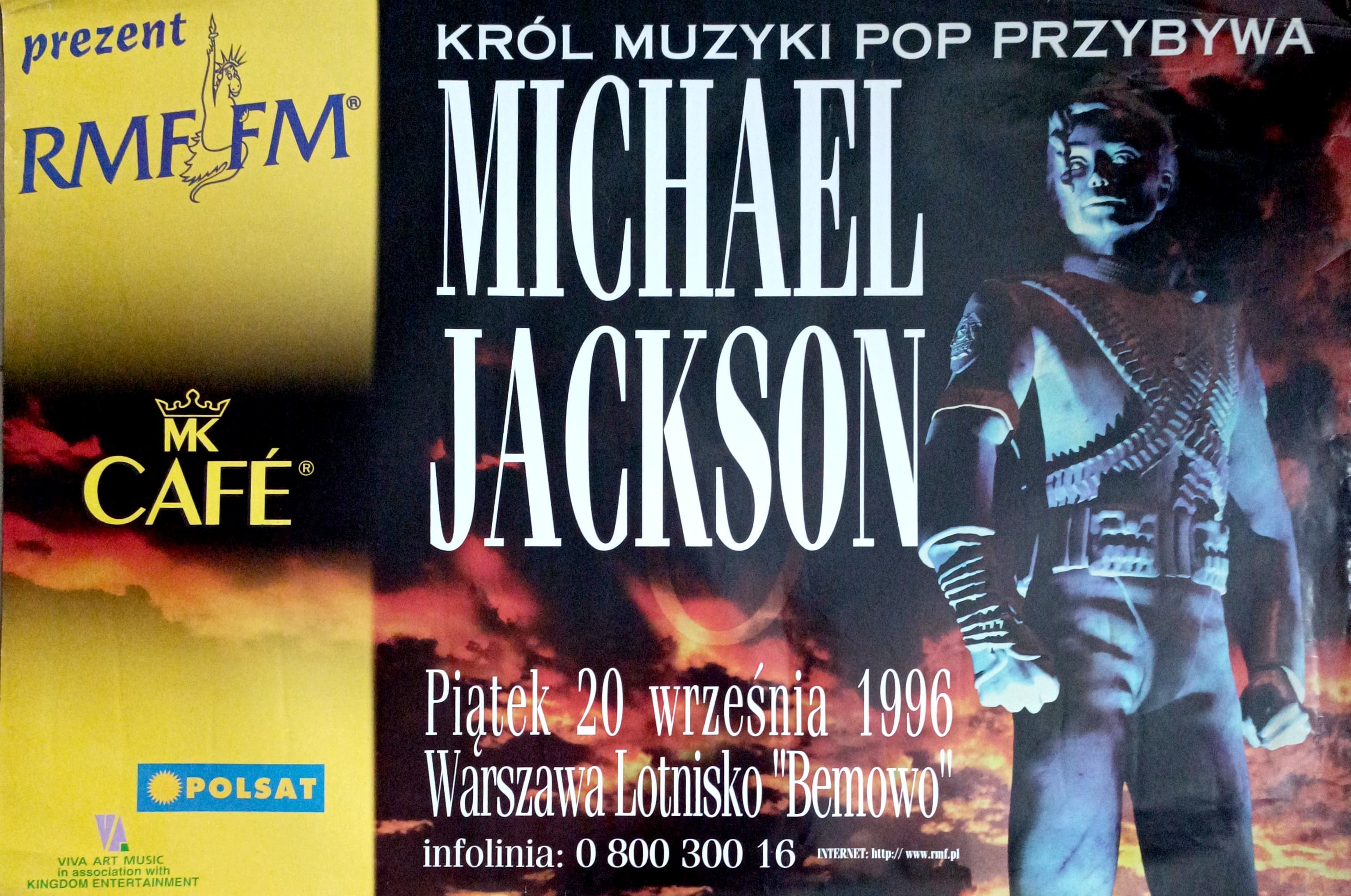 Plakat zaproszenie na koncert Michaela Jacksona w Warszawie, 1996 ...