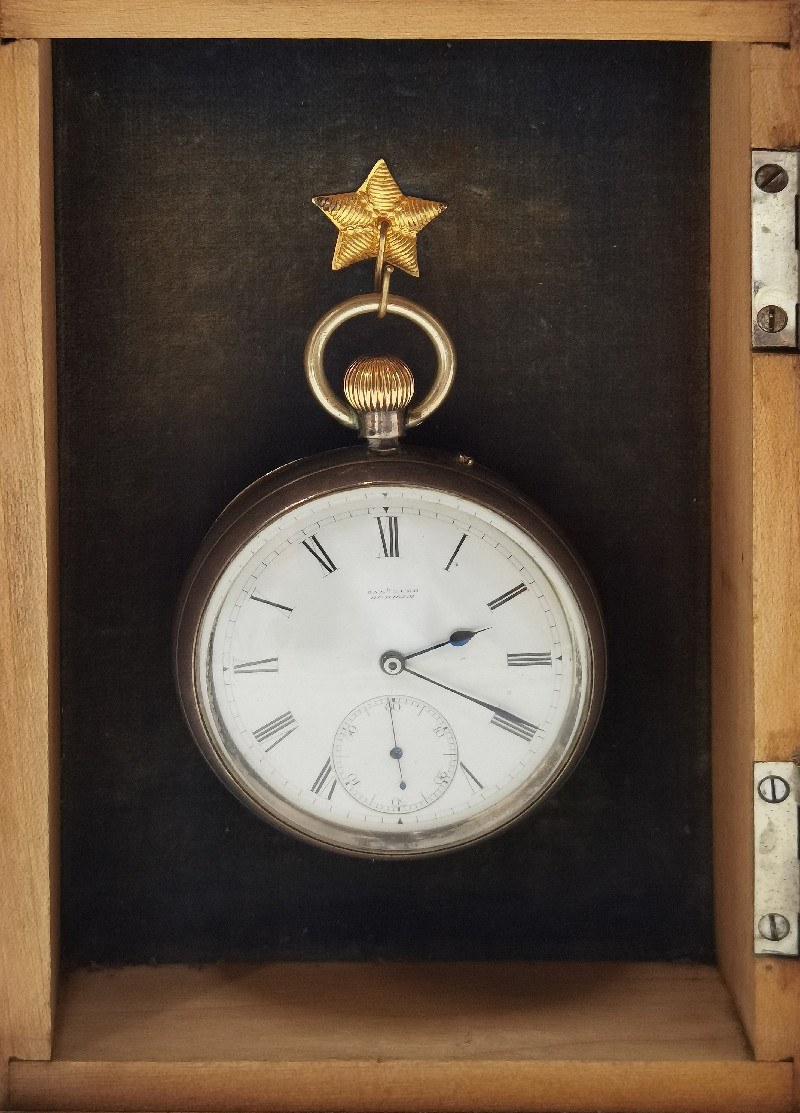 Samuel HUME (1836-1909) - zegarmistrz, Zegarek kieszonkowy w szafce ...