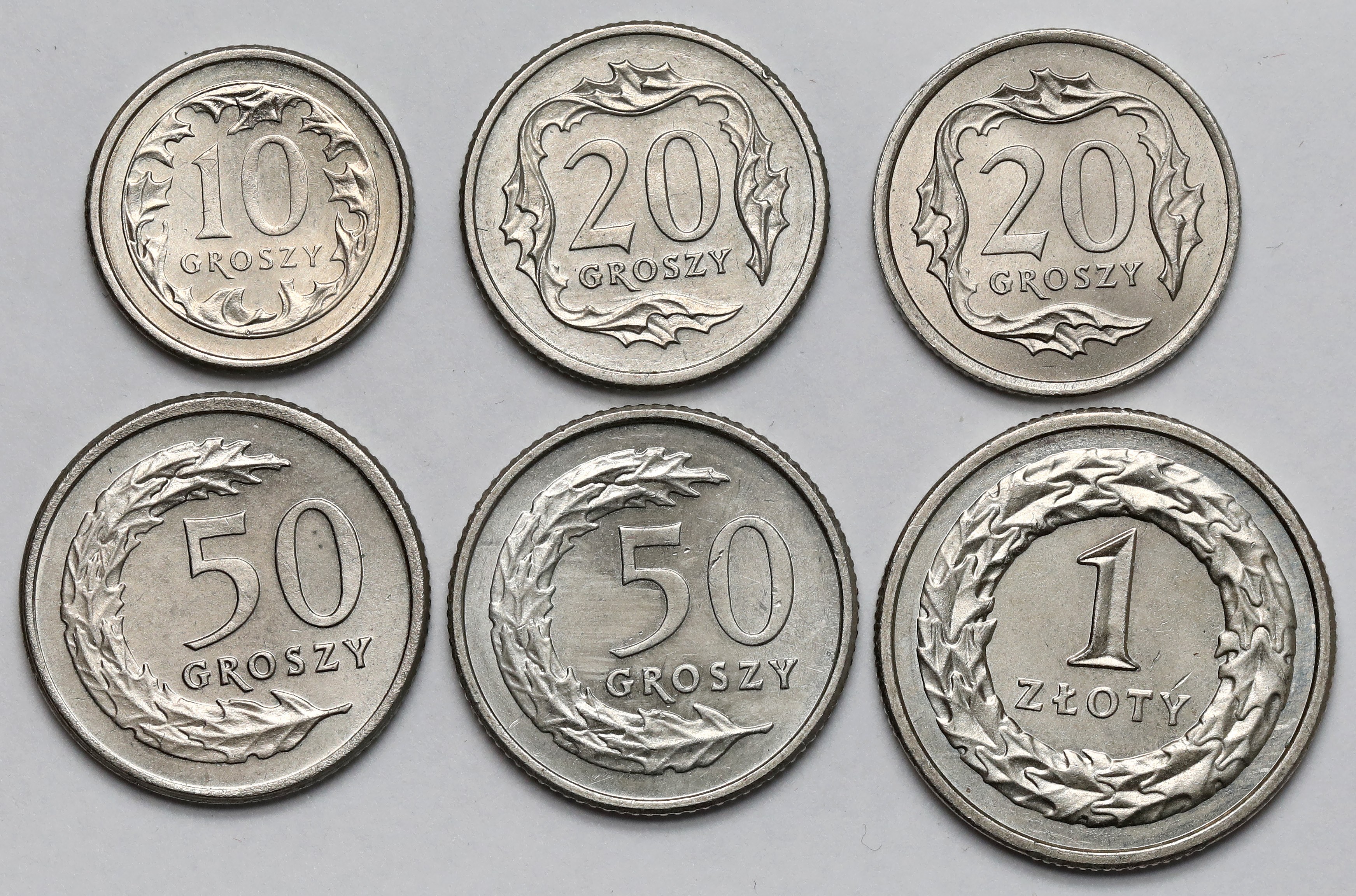 10 groszy - 1 złoty 1990-1992 - zestaw (6szt) - Aukcja internetowa ...