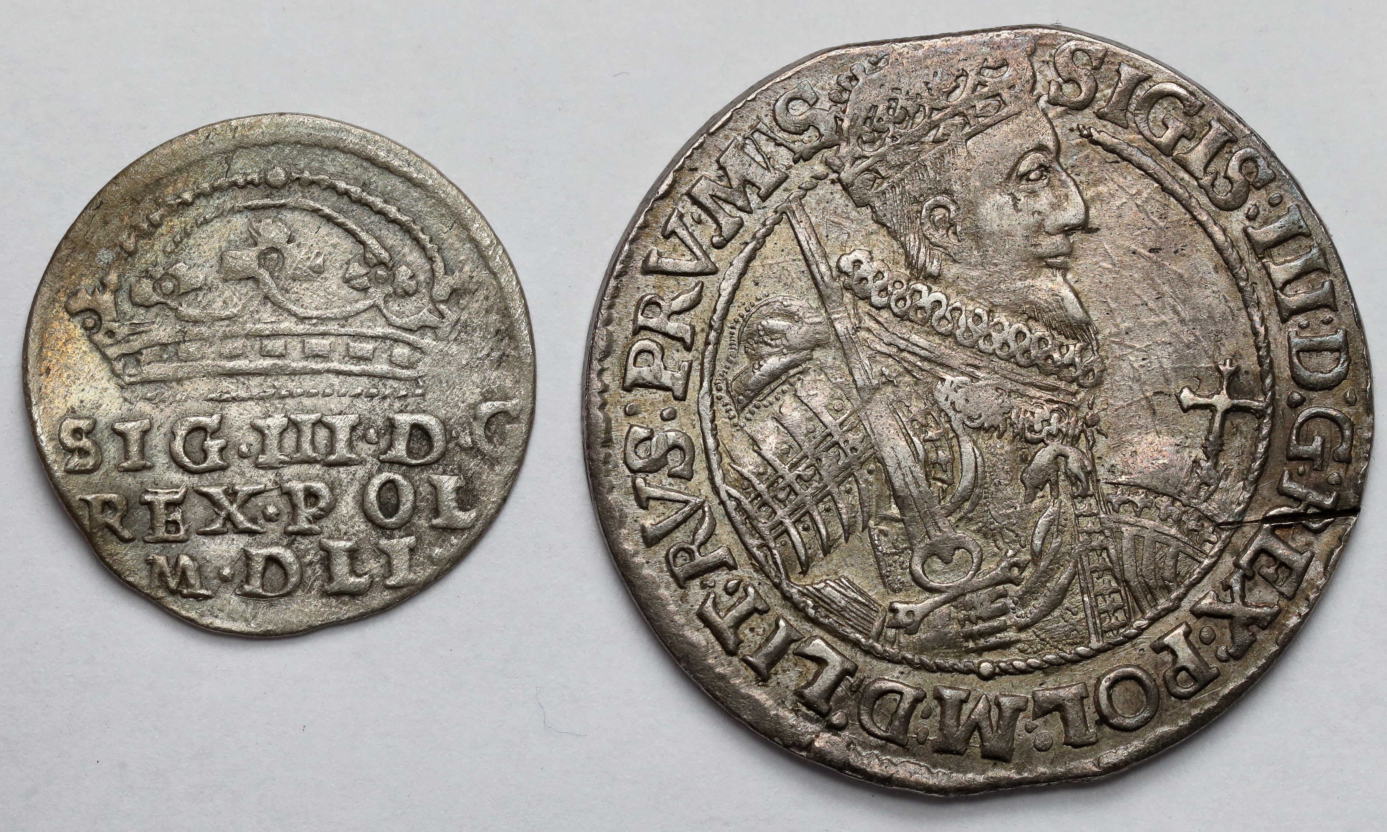 Zygmunt III Waza, Grosz Kraków 1608 i Ort Bydgoszcz 1621 - zestaw (2szt ...