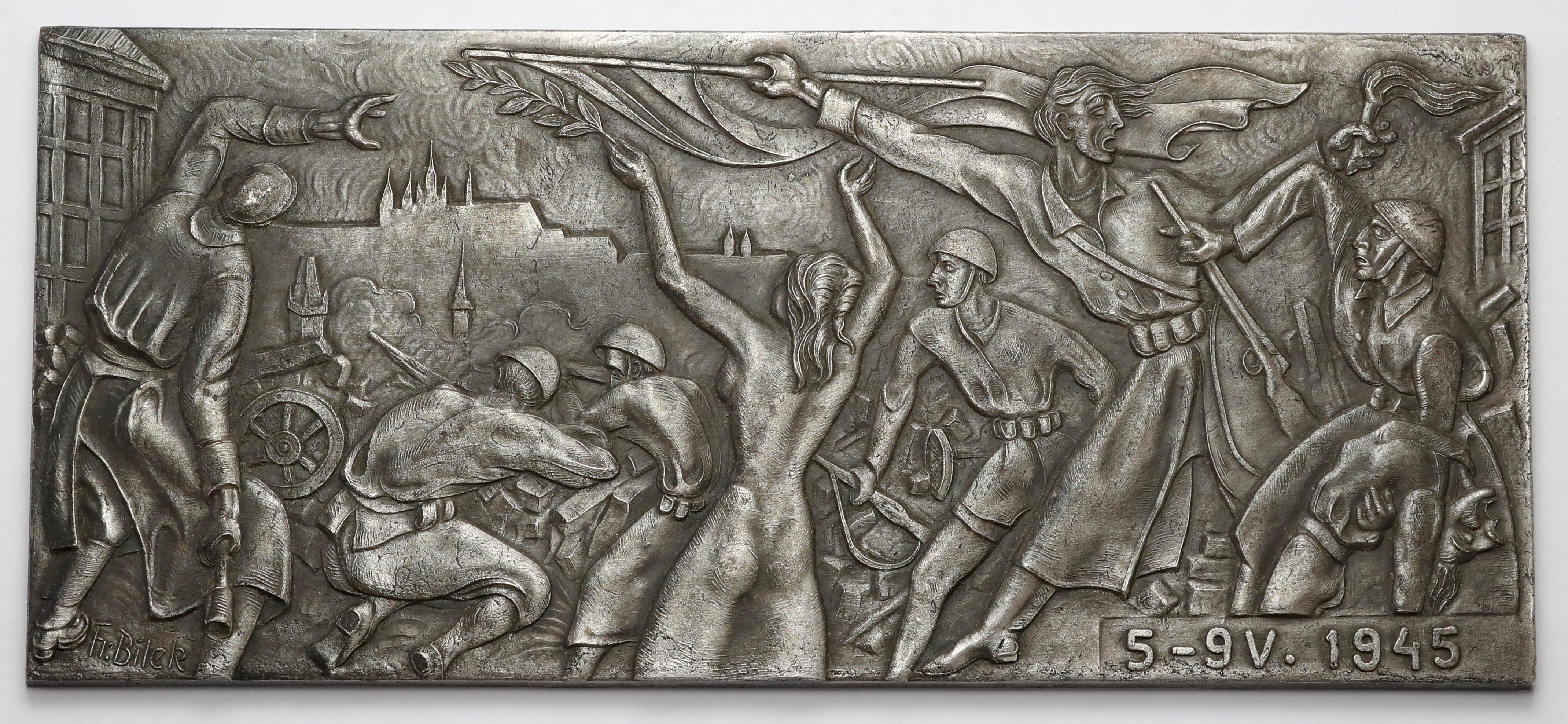 Czechy, Plakieta Powstanie Praskie 1945 (Frantisek Bilek) - Aukcja ...