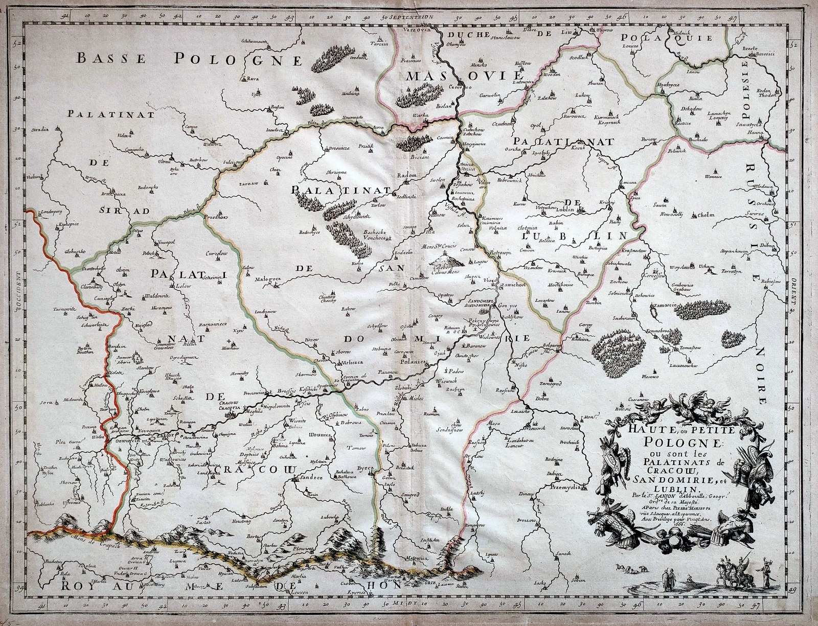 Map of Lesser Poland with the Palatinates of Cracow, Sandomierz and ...
