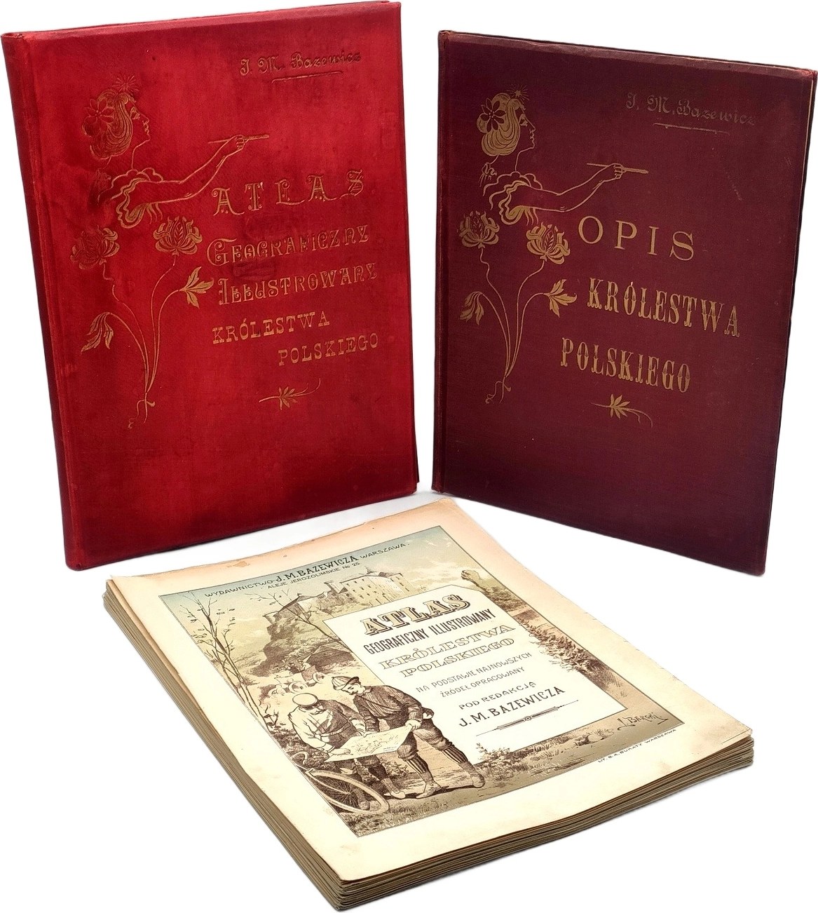 Bazewicz Józef Michał - Atlas geograficzny ilustrowany Królestwa Polskiego - Warszawa 1907 ...