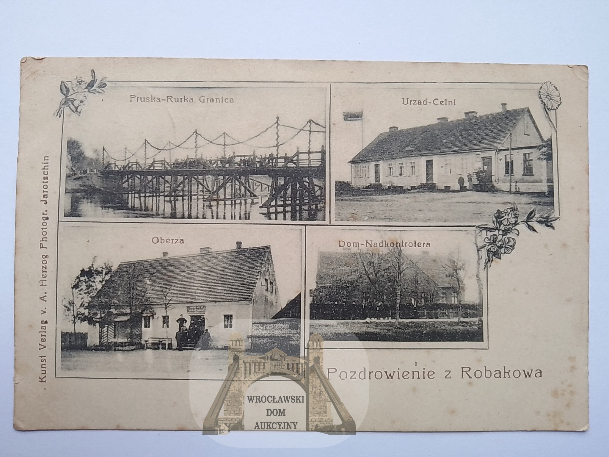 Robakowo k. Jarocin, Pleszew, granica, urząd celny, oberża, ok. 1910 ...