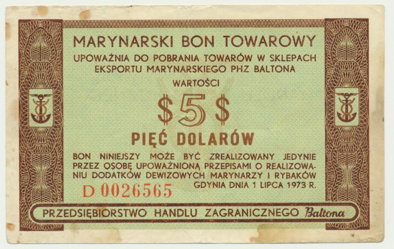Baltona, 5 dolarów 1973 - D - RZADKI - Aukcja internetowa / Licytacja ...