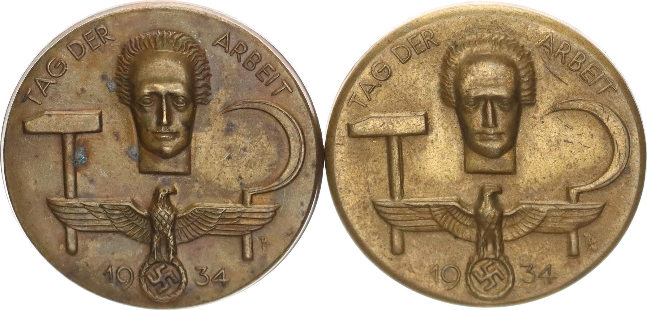 Niemcy - III Rzesza (1933-1945), Odznaka "Tag der Arbeit - 1934" dwie ...