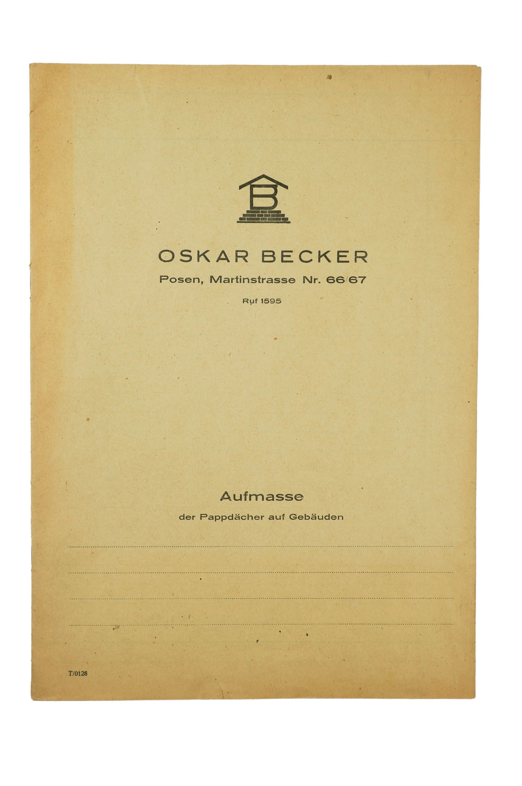 OSCAR BECKER Poznań św. Marcin 66/67 ZESZYT do zapisywania pomiarów ...