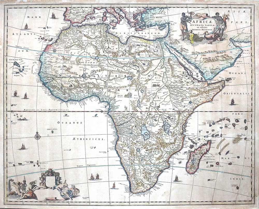 JOHN OGILBY (1600-1676), JACOB VAN MEURS (1619-1680), MAP OF AFRICA ...