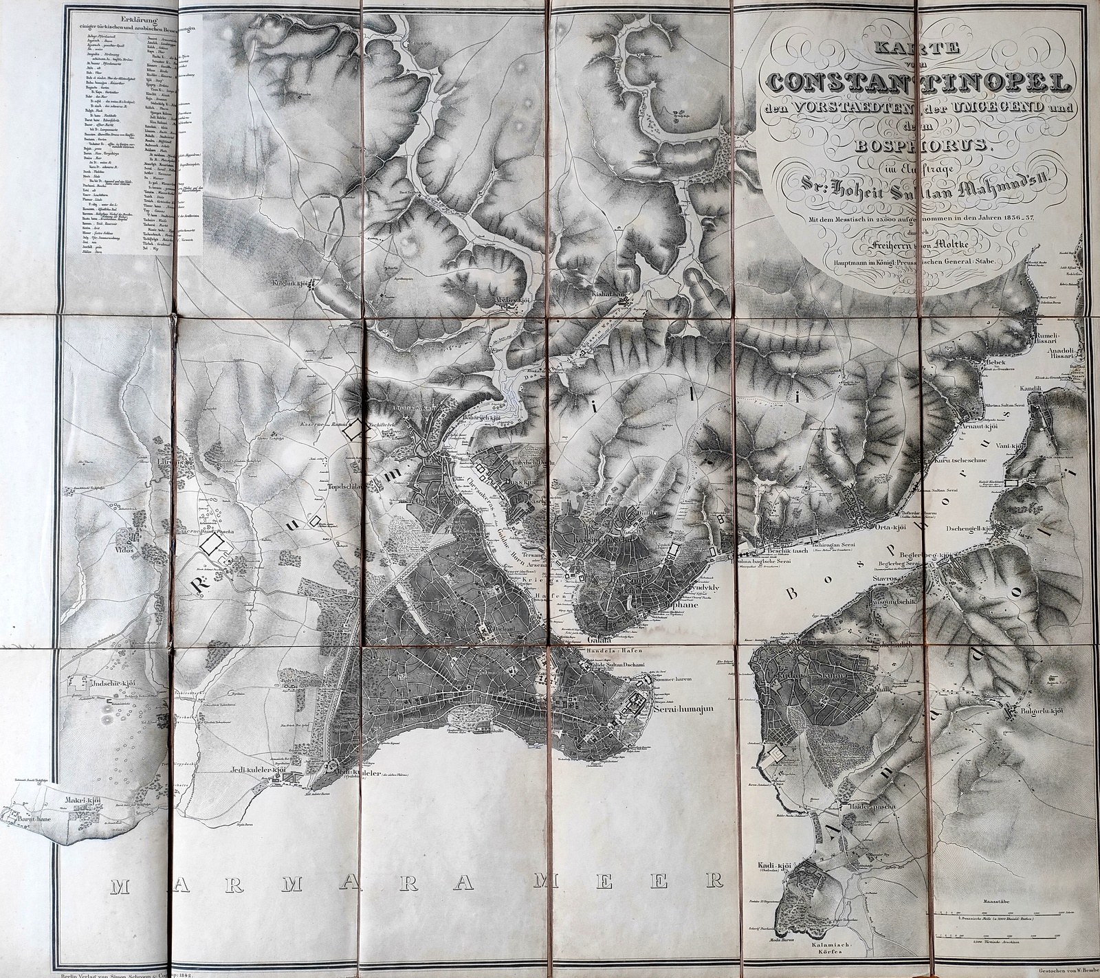 Count Helmuth Karl von Moltke (1800 -1891) - Plan of Constantinople ...
