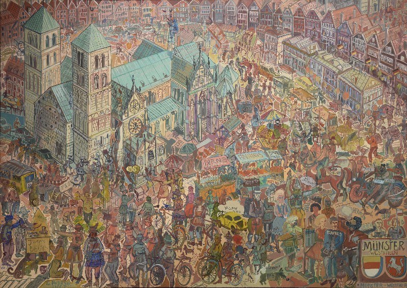 Edward DWURNIK (1943-2018), Münster V, z cyklu "Podróże autostopem ...