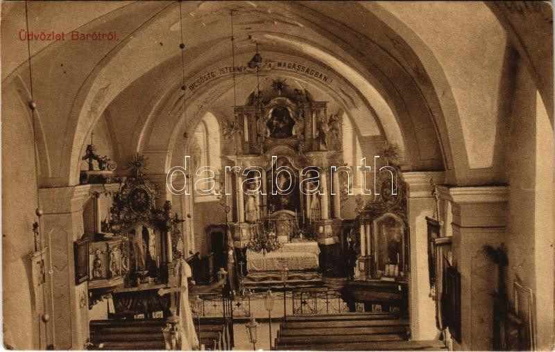1911 Barót, Baraolt; Római katolikus templom belseje. Dániel Ferenc ...