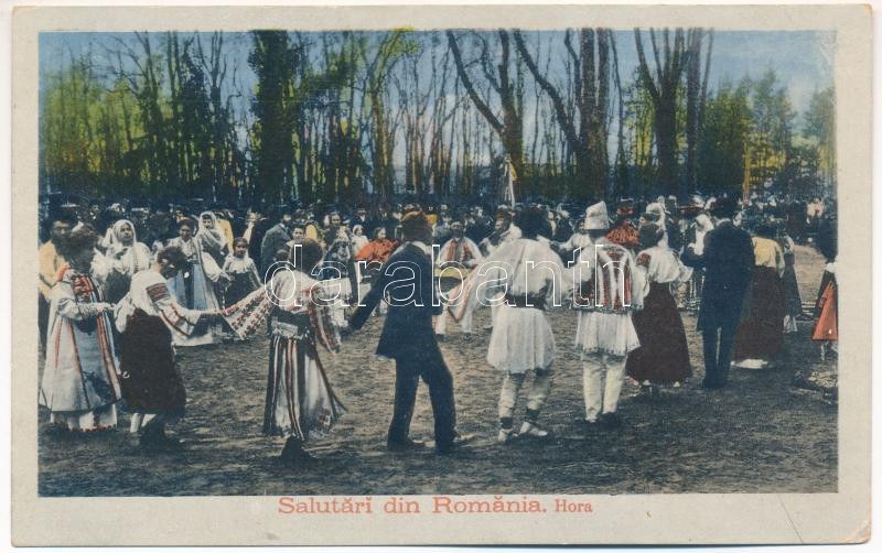 1918 Salutari din Romania. Hora / Román körtánc / Romanian folklore ...