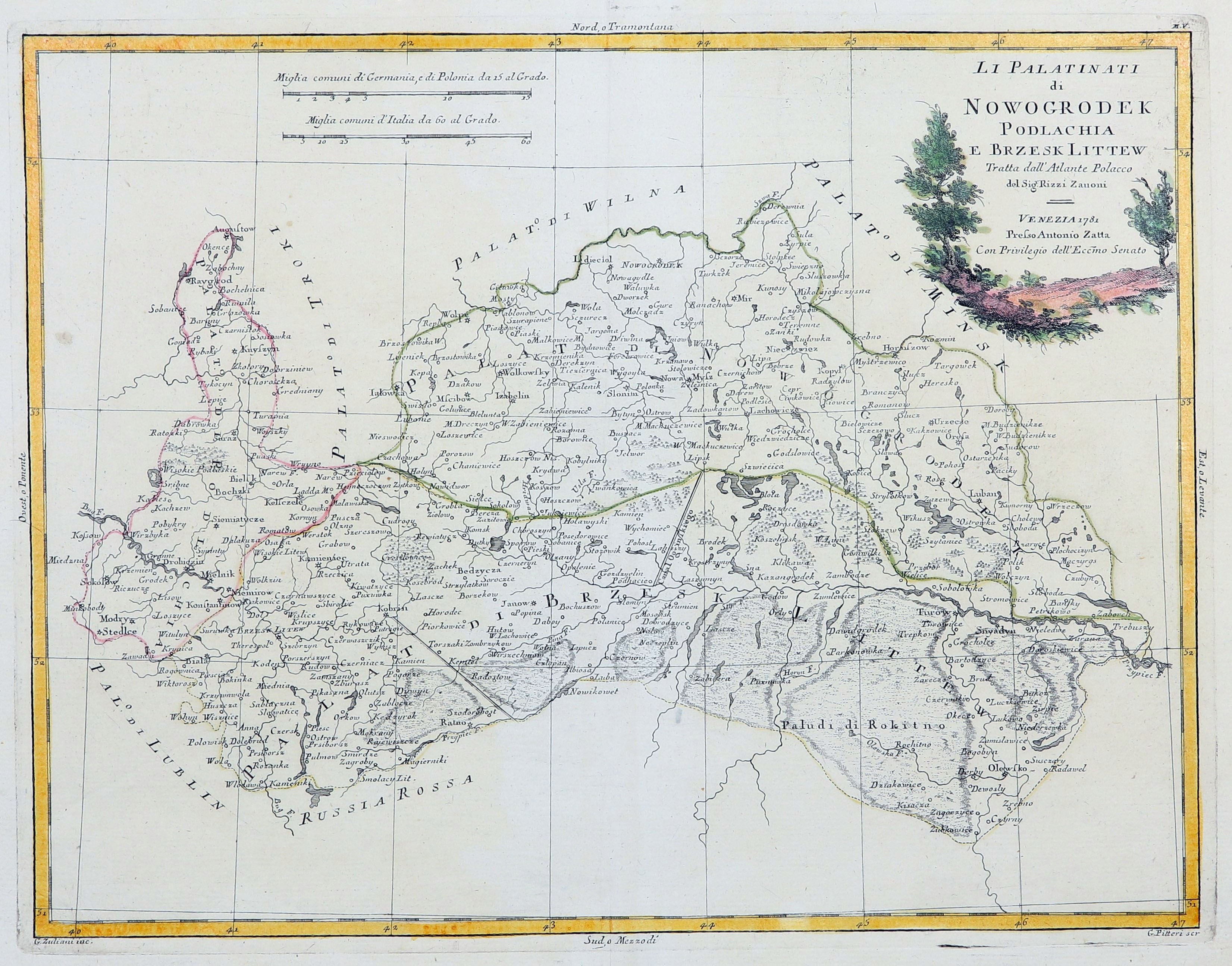 OGINSKIY CANAL, ROYAL CANAL, NOVOGRUDOK, PODLASIE, BREST LIEVSKIY. Map ...