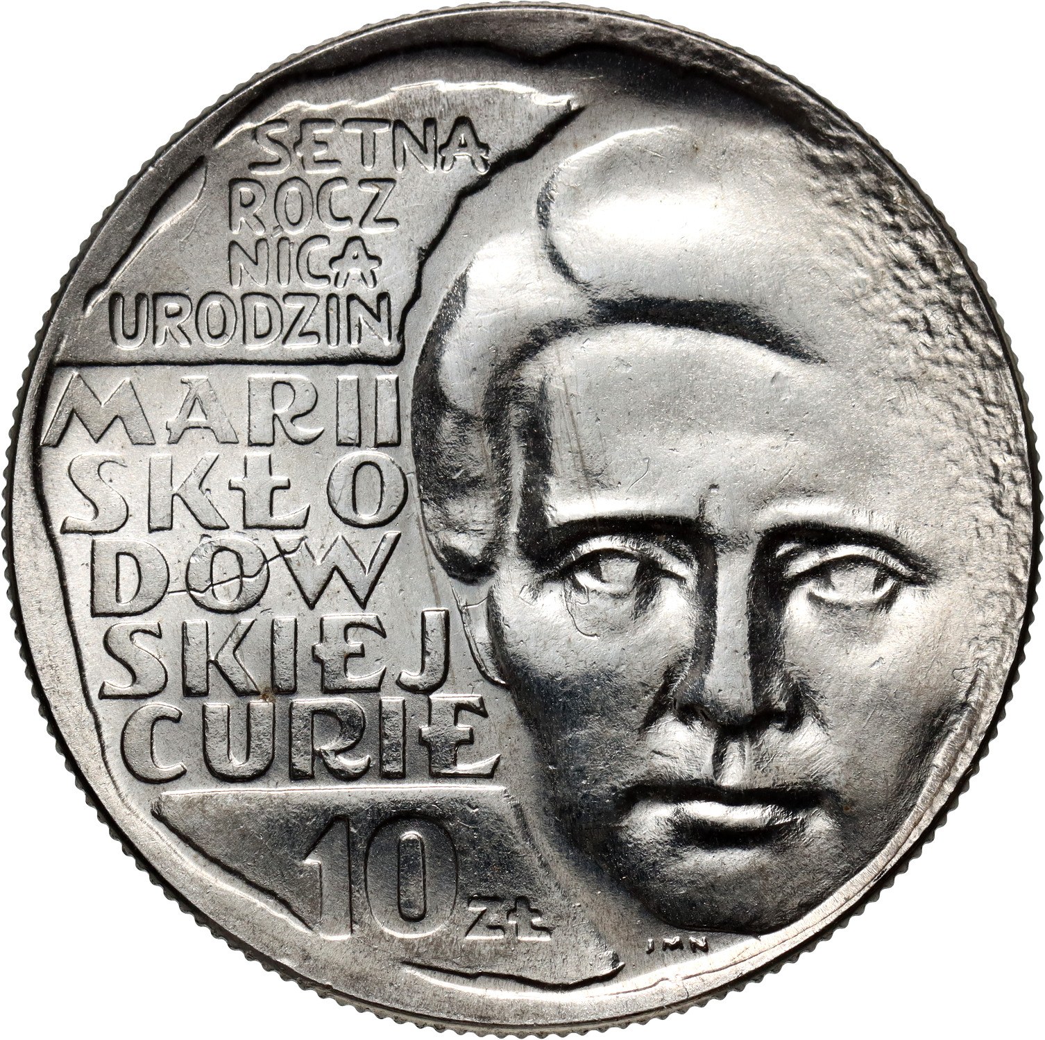 PRL, 10 złotych 1967, Maria Skłodowska-Curie, PRÓBA, nikiel - Aukcja ...