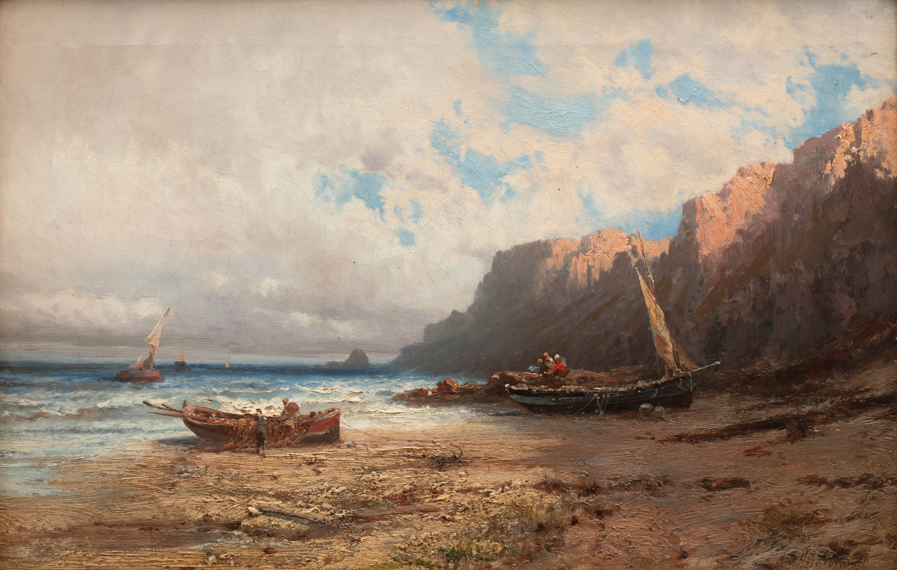 Eduard Hildebrandt (1817 Gdańsk-1868 Berlin), Wybrzeże - Aukcja ...