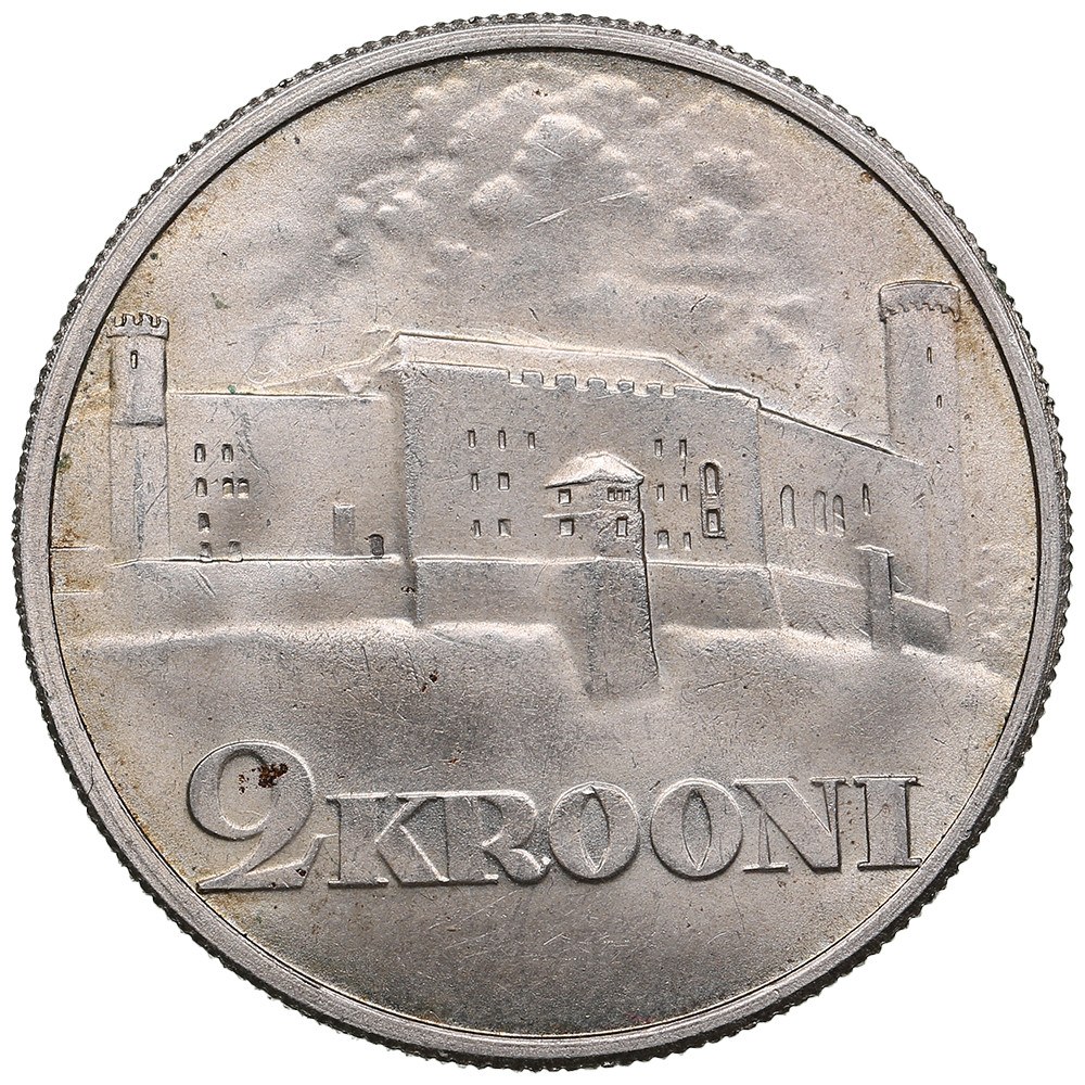 Estonia 2 Krooni 1930 - Twierdza Toompea - odmiana z wysokim "E ...