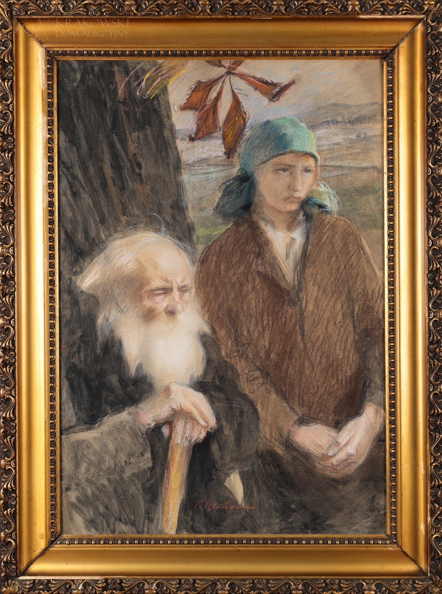Teodor AXENTOWICZ (1859-1938), "Huculi - dwa pokolenia" - Aukcja ...
