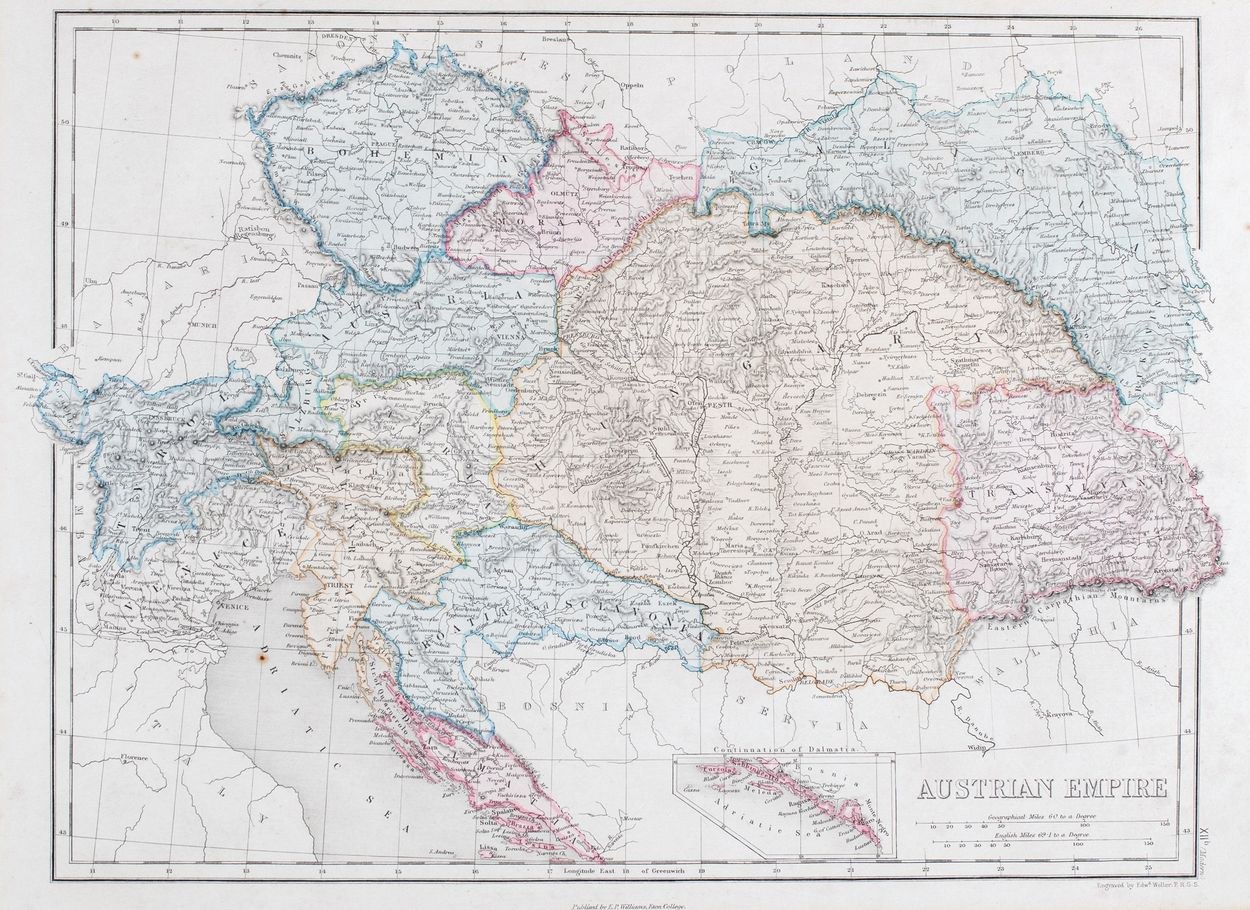 MAPA CESARSTWA AUSTRIACKIEGO, 1867-1870 - Aukcja internetowa ...