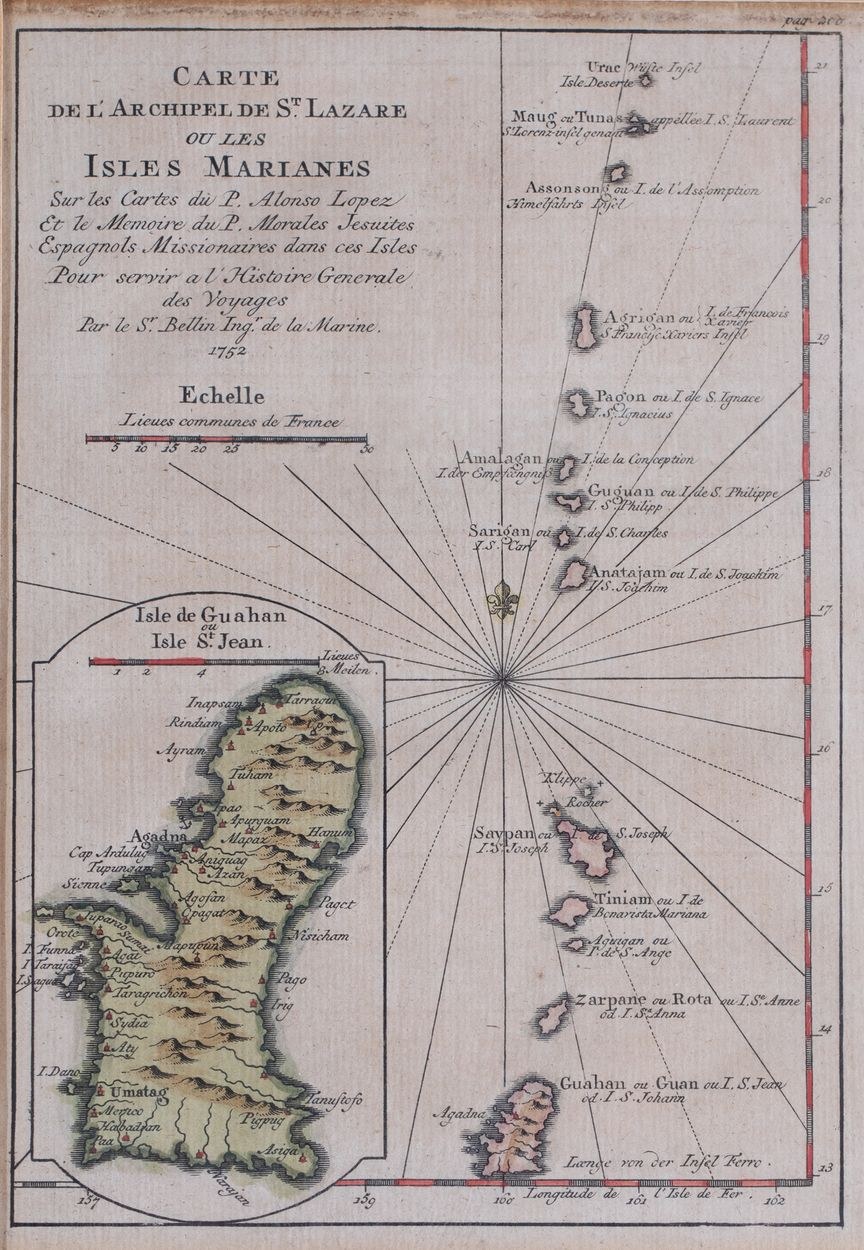 MAPA ARCHIPELAGU MARIANY, Jacques-Nicolas Bellin, Paryż, 1757 - Aukcja internetowa / Licytacja ...