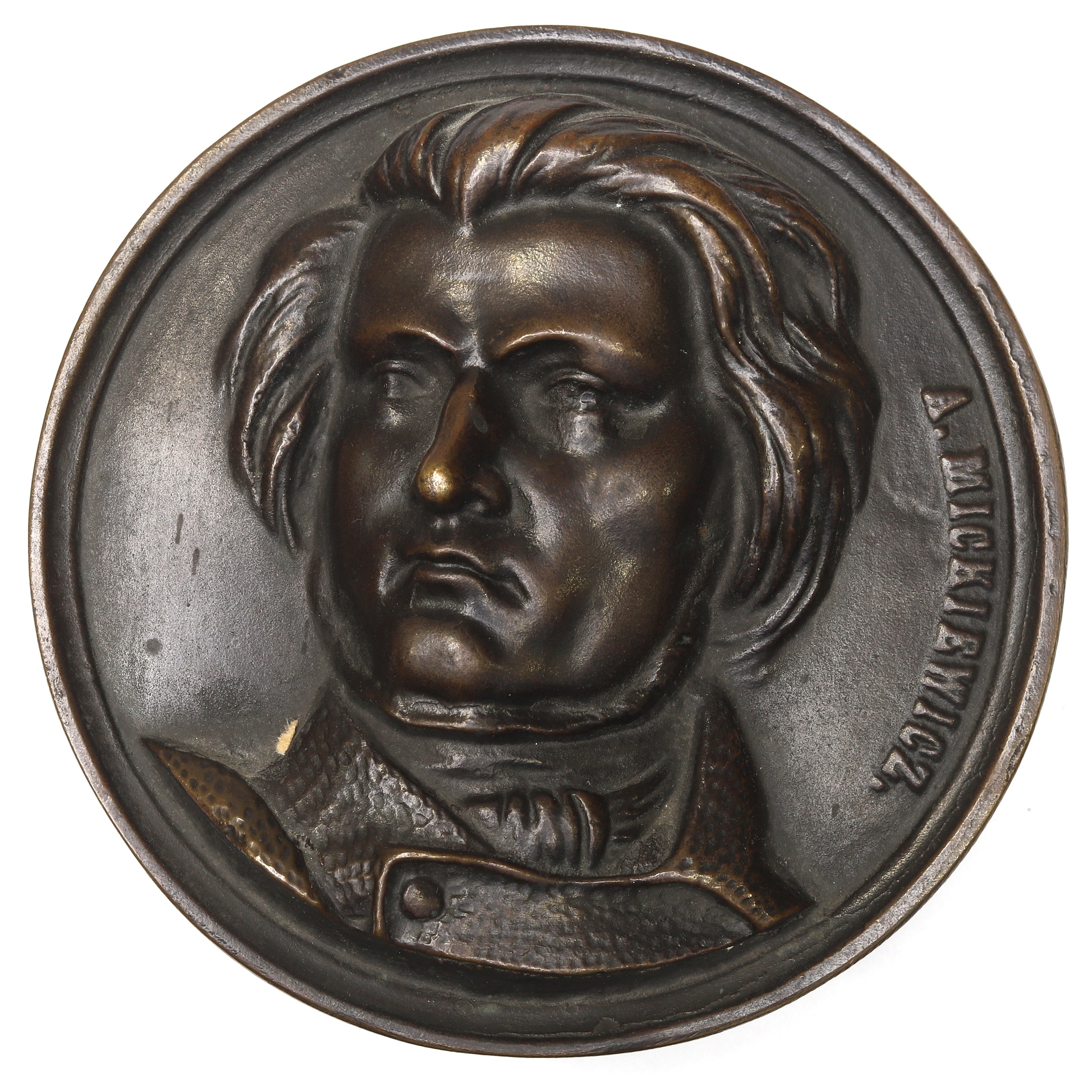 Polska, Plakieta Adam Mickiewicz - na podstawie Mintera - Aukcja ...