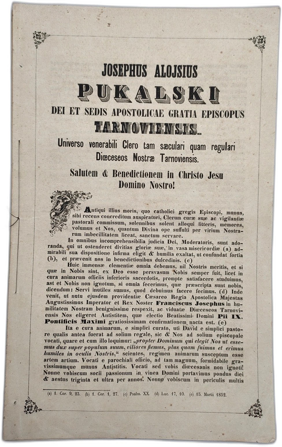 Józef Alojzy baron von Pukalski - Biskup Tarnowski - Błogosławieństwo ...