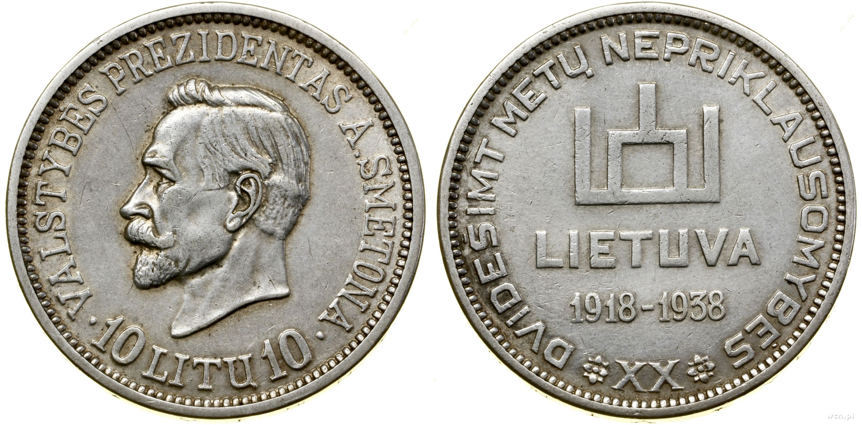 Lithuania, 10 litas, 1938, Kaunas - Online auction / Online bidding ...