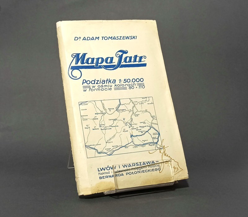MAPA TATR 1:50 000 Adam TOMASZEWSKI [1923] z autografem autora - Aukcja ...