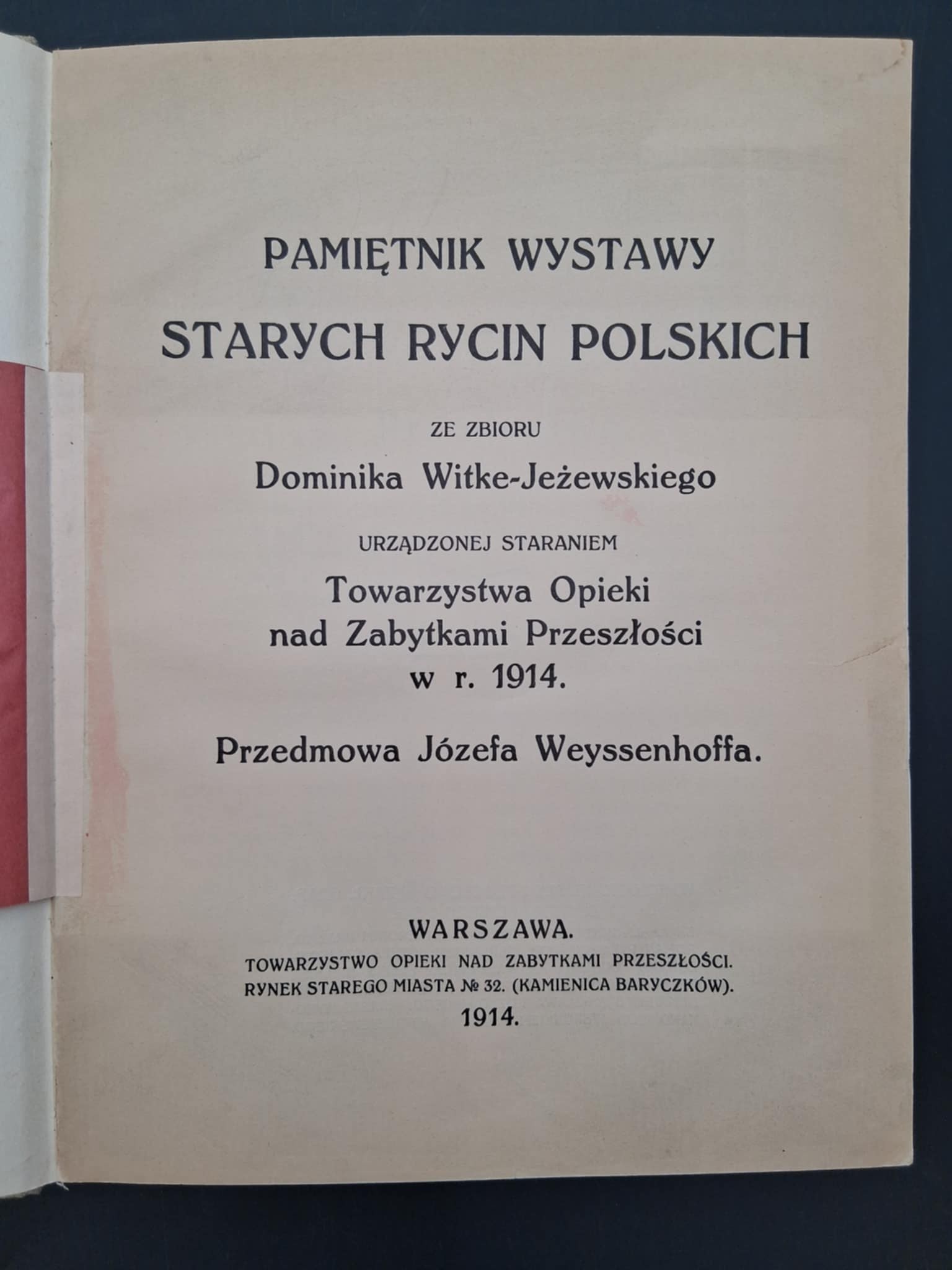 Pamiętnik wystawy starych rycin polskich ze zbioru Dominika Witke ...