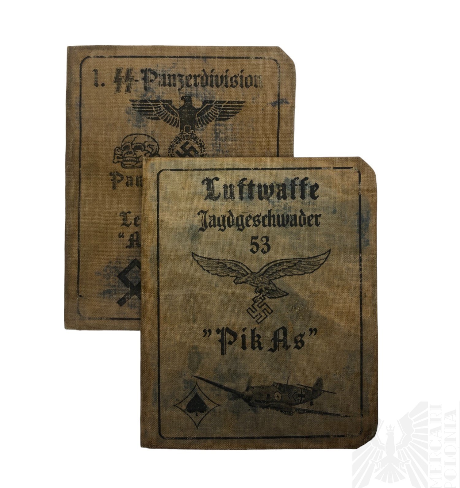 III Rzesza Legitymacje Luftwaffe Jagdeschwader 53 i SS Panzerdivision ...