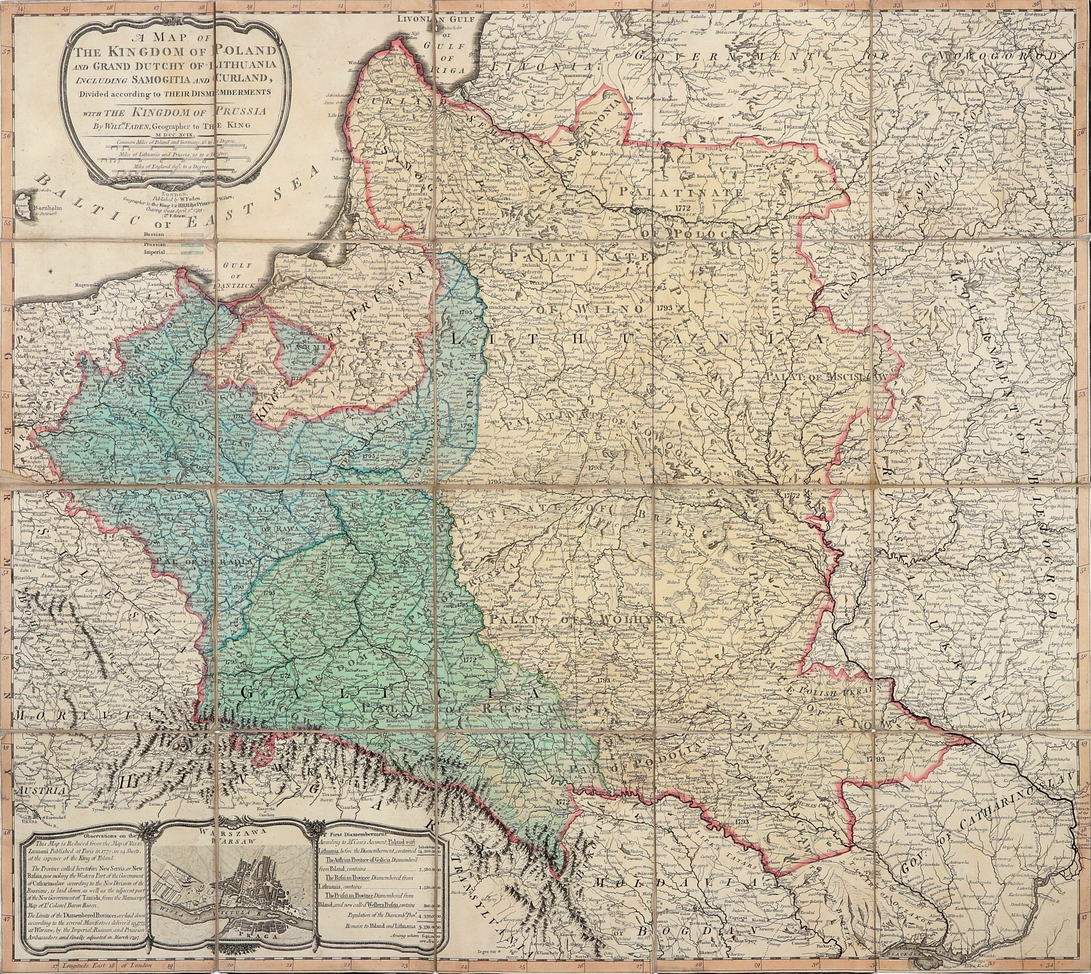 POLSKA, LITWA. Mapa Królestwa Polskiego i Wielkiego Księstwa ...