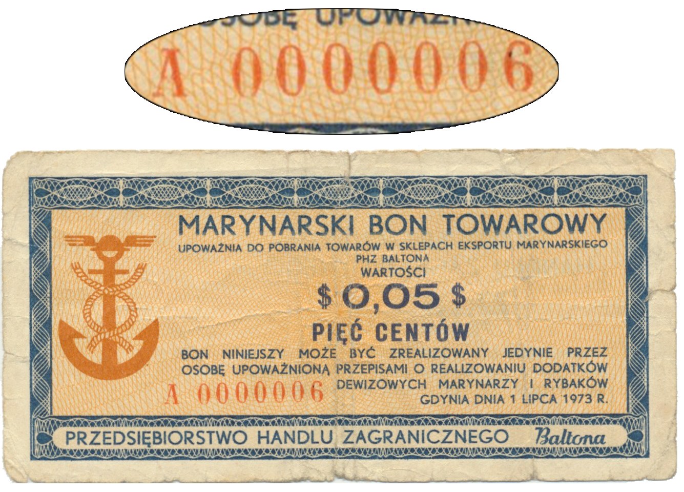 Baltona, 5 centów 1973 - A 0000006 - NIEZWYKLE NISKI NUMER - Aukcja ...