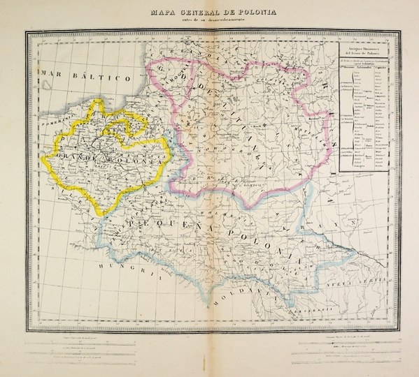[POLAND]. Mapa general de Polonia antes de su desmembramiento. Color ...