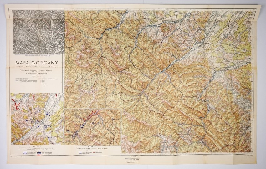 [GORGANY]. Map of Gorgany. Color map form. 57.4x96.2 cm. - Online ...
