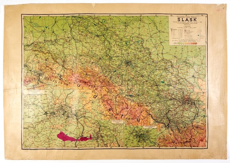 [ŚLĄSK]. Śląsk. Mapa fizyczno-administracyjna. 1945. - Subasta en línea ...